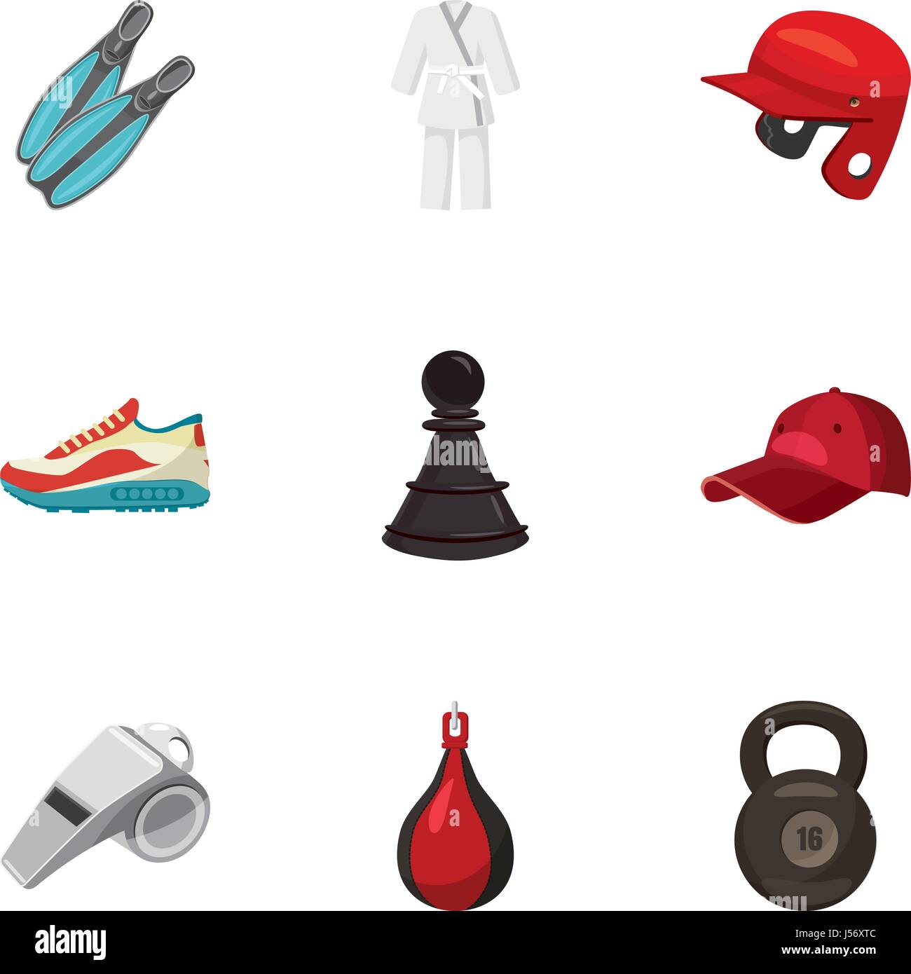 Sporting items icons set, cartoon style Stock Vector Image & Art - Alamy
