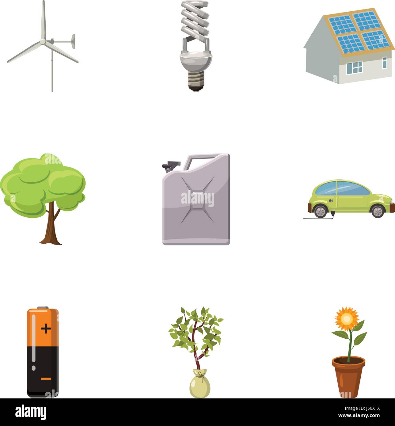 Natural environment icons set, cartoon style Stock Vector Image & Art ...