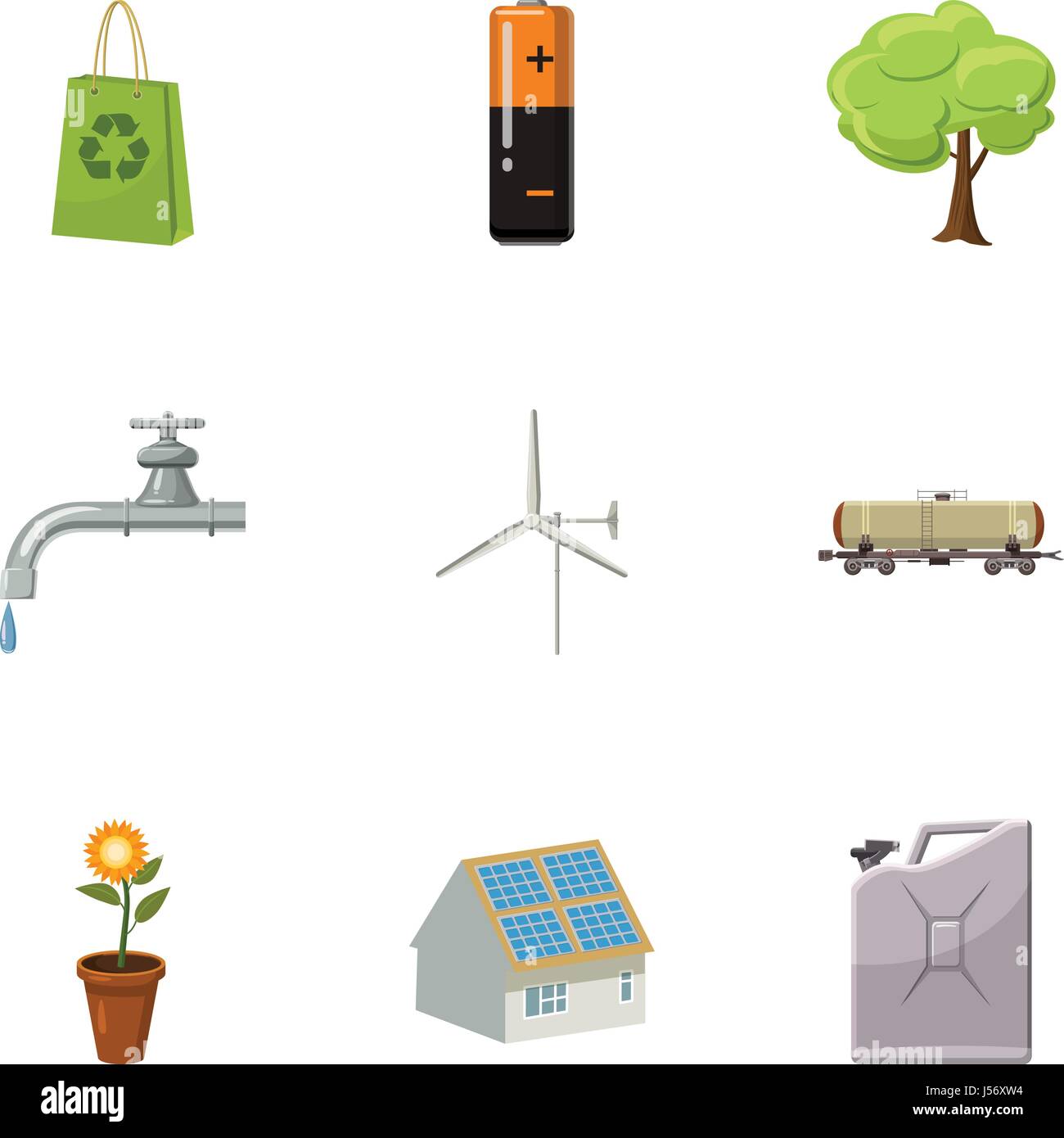 Environment icons set, cartoon style Stock Vector Image & Art - Alamy