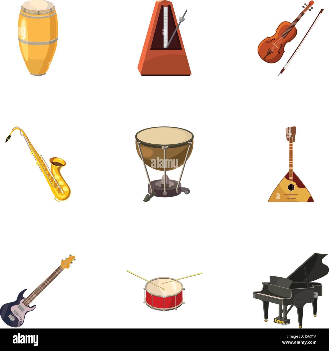Musical instruments icons set, cartoon style Stock Vector Image & Art ...