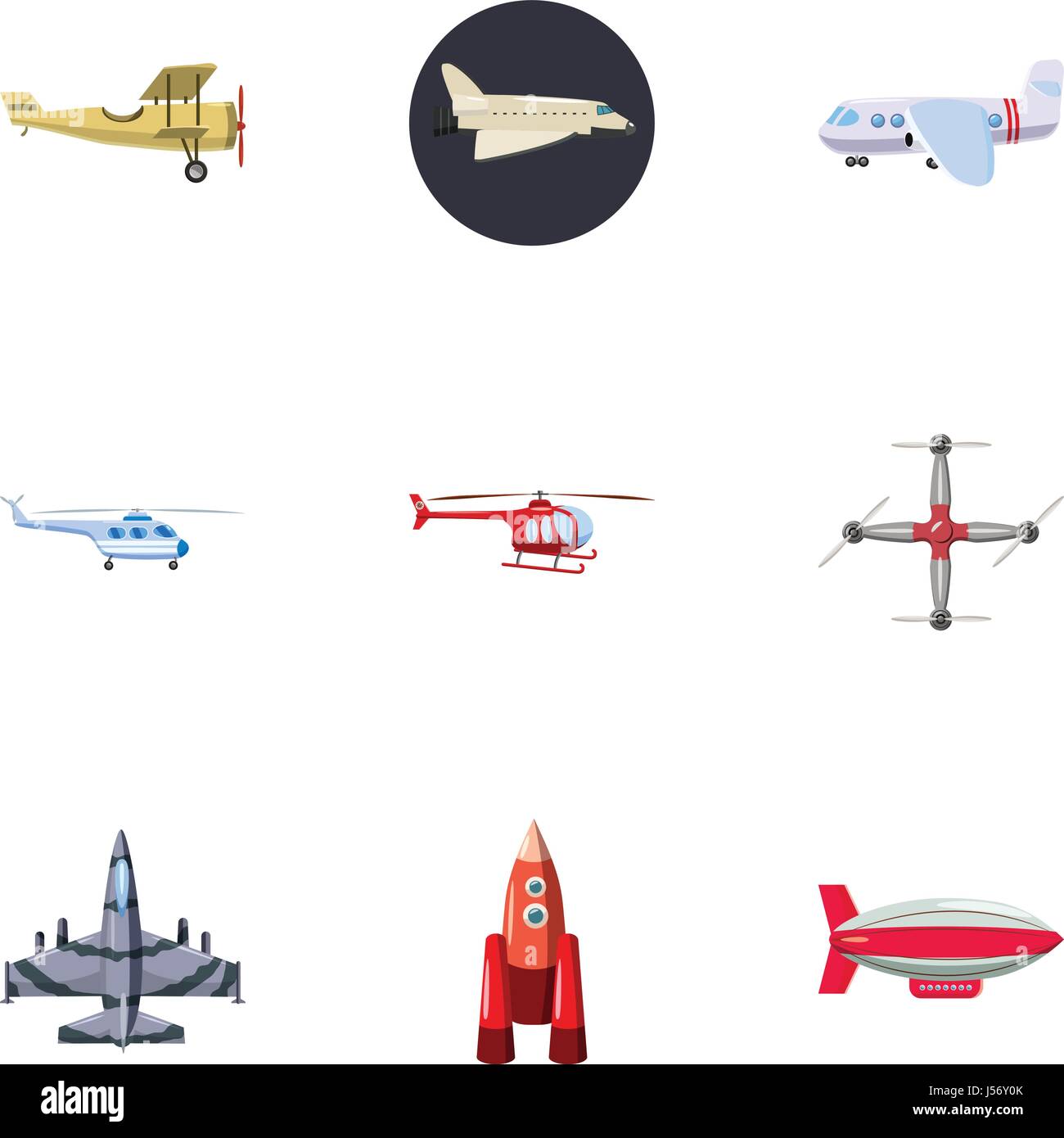 Flying vehicles icons set, cartoon style Stock Vector Image & Art - Alamy