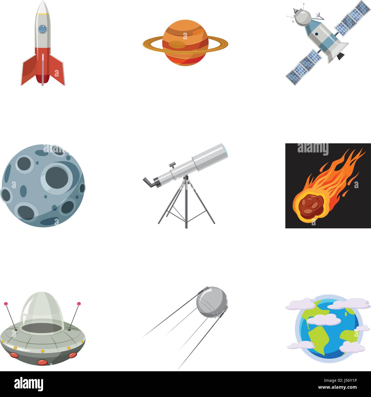 Space icons set, cartoon style Stock Vector Image & Art - Alamy