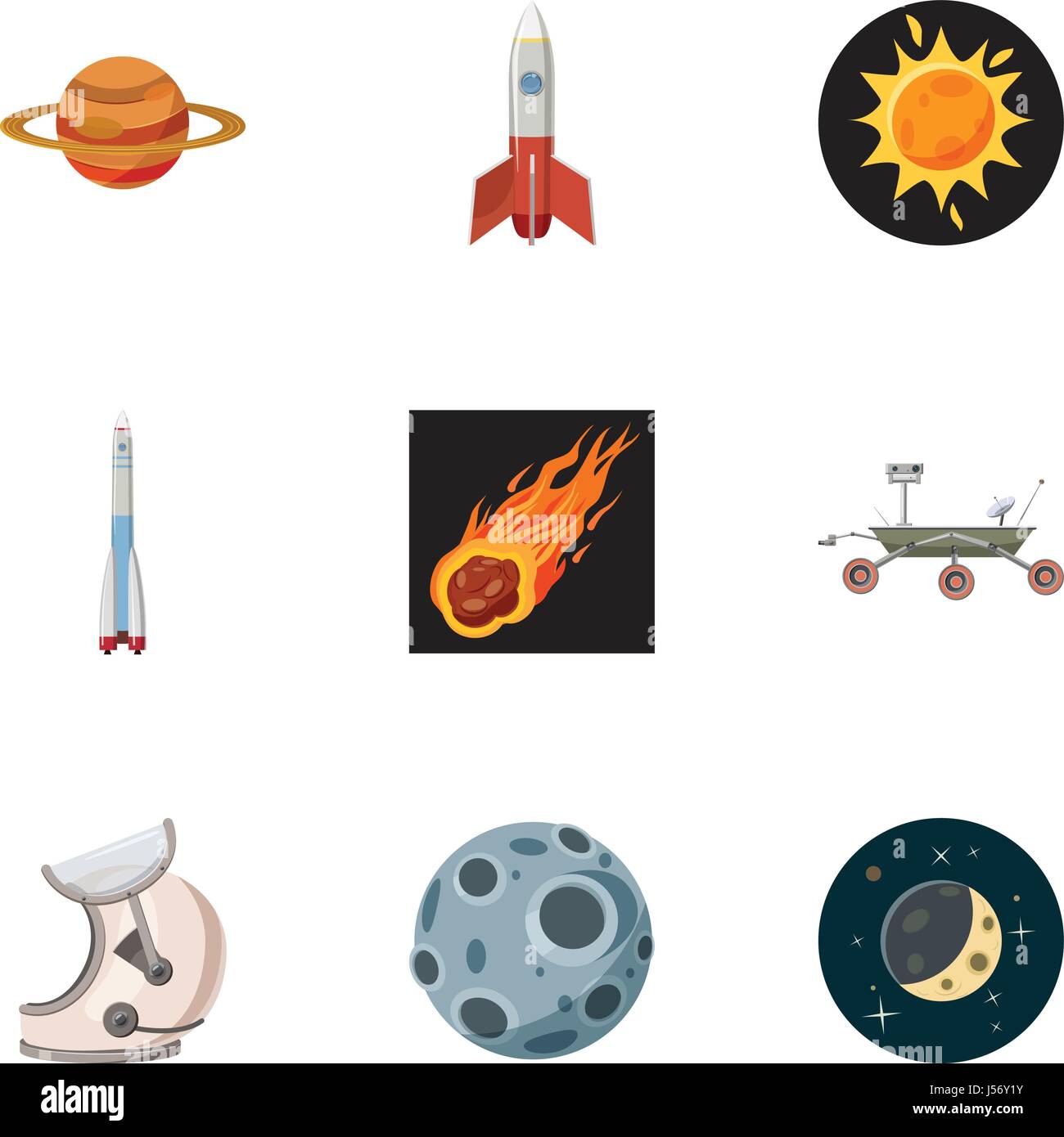 Outer space icons set, cartoon style Stock Vector Image & Art - Alamy