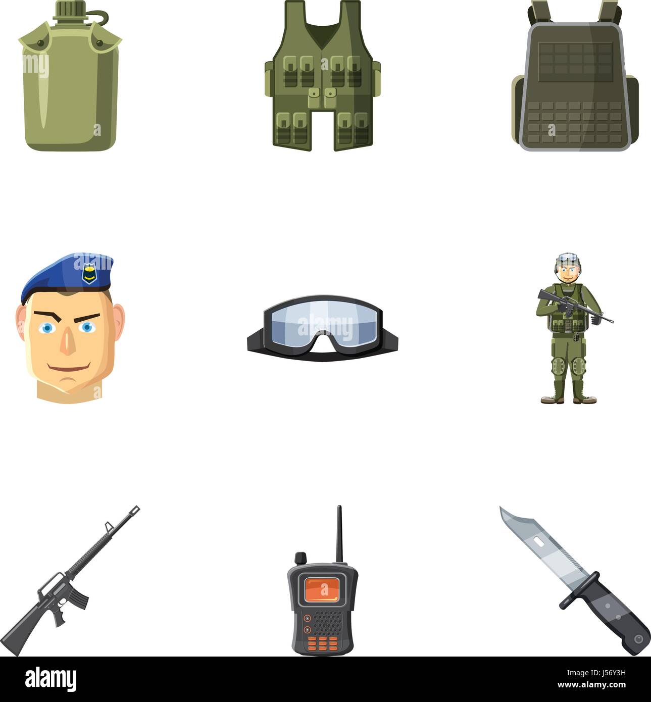 Military defense icons set, cartoon style Stock Vector Image & Art - Alamy
