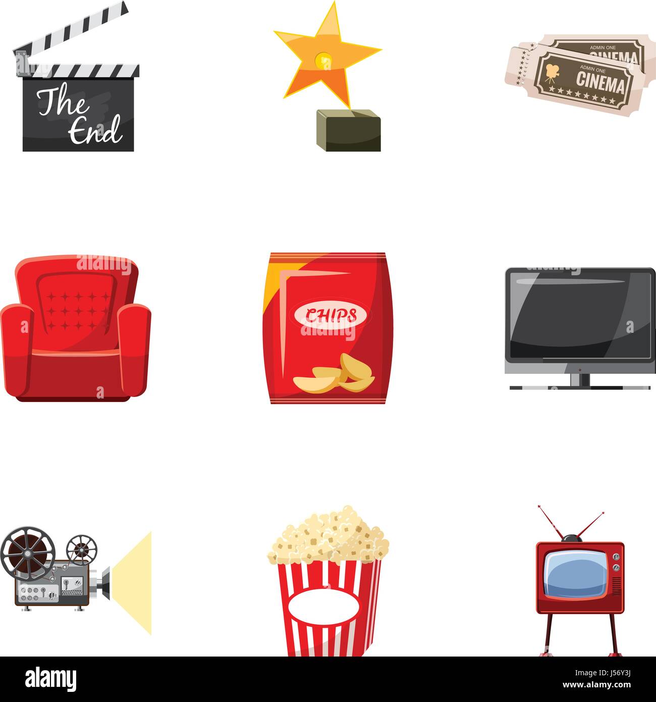 Movie icons set, cartoon style Stock Vector Image & Art - Alamy