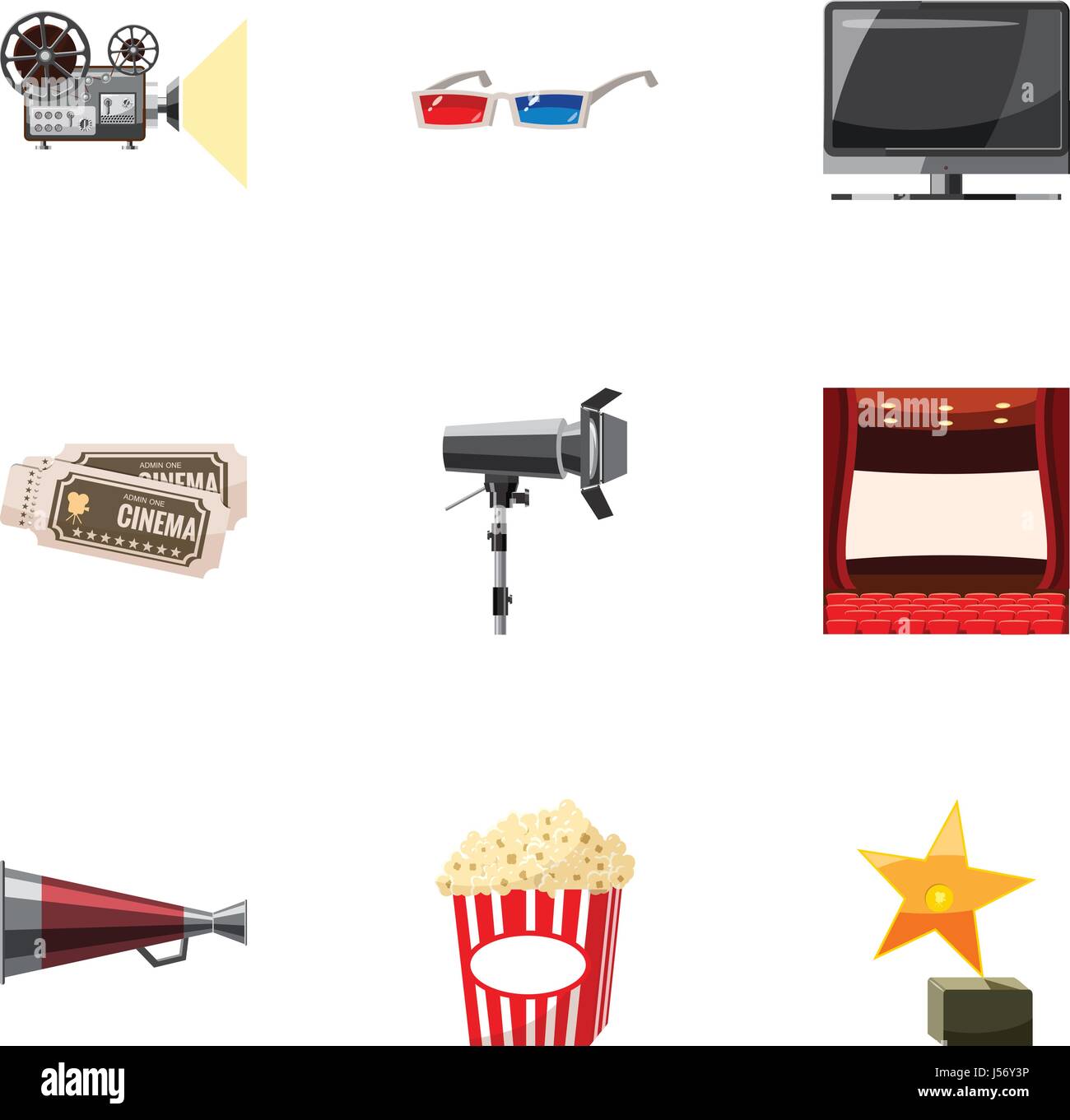 Cinematography icons set, cartoon style Stock Vector Image & Art - Alamy