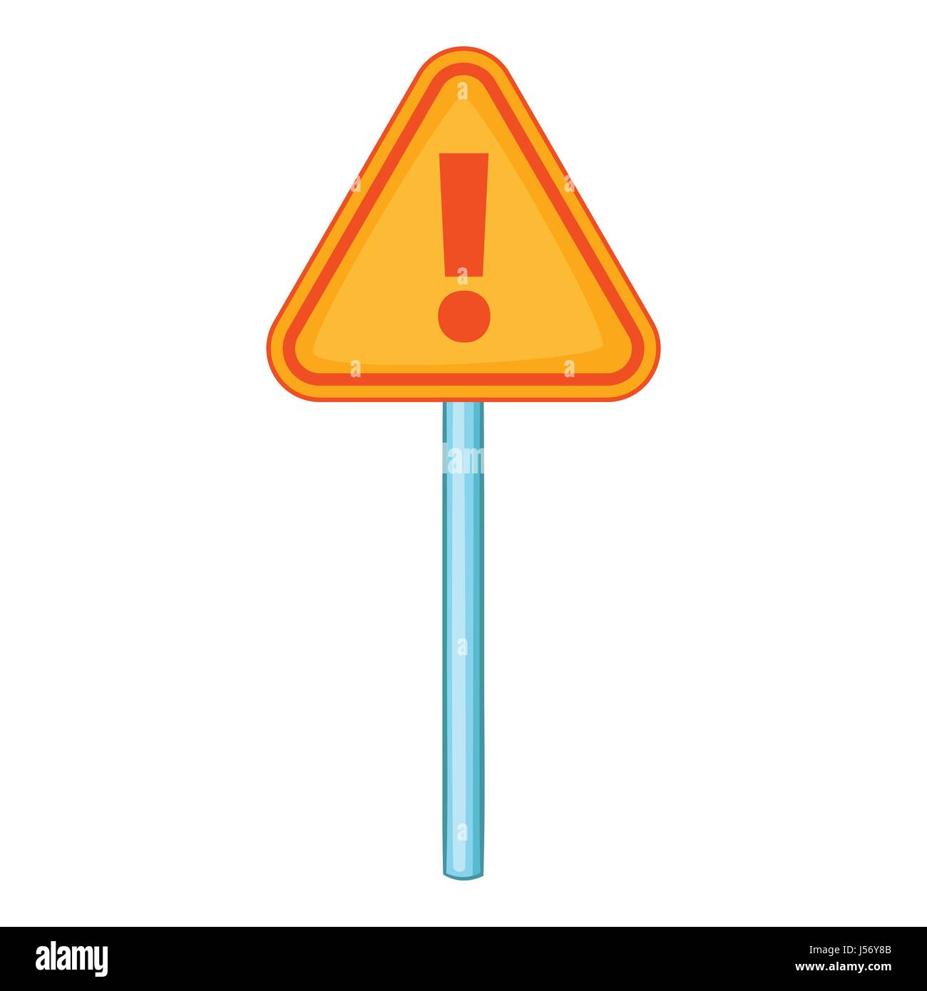 Warning sign with exclamation icon, cartoon style Stock Vector Image ...