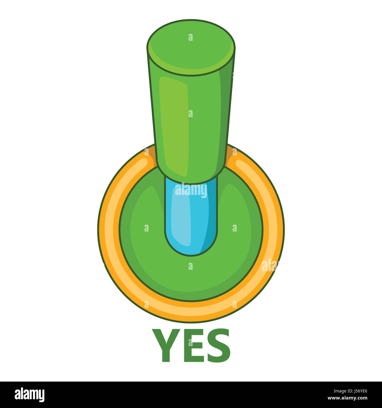 Toggle switch button in the agree position icon Stock Vector Image ...