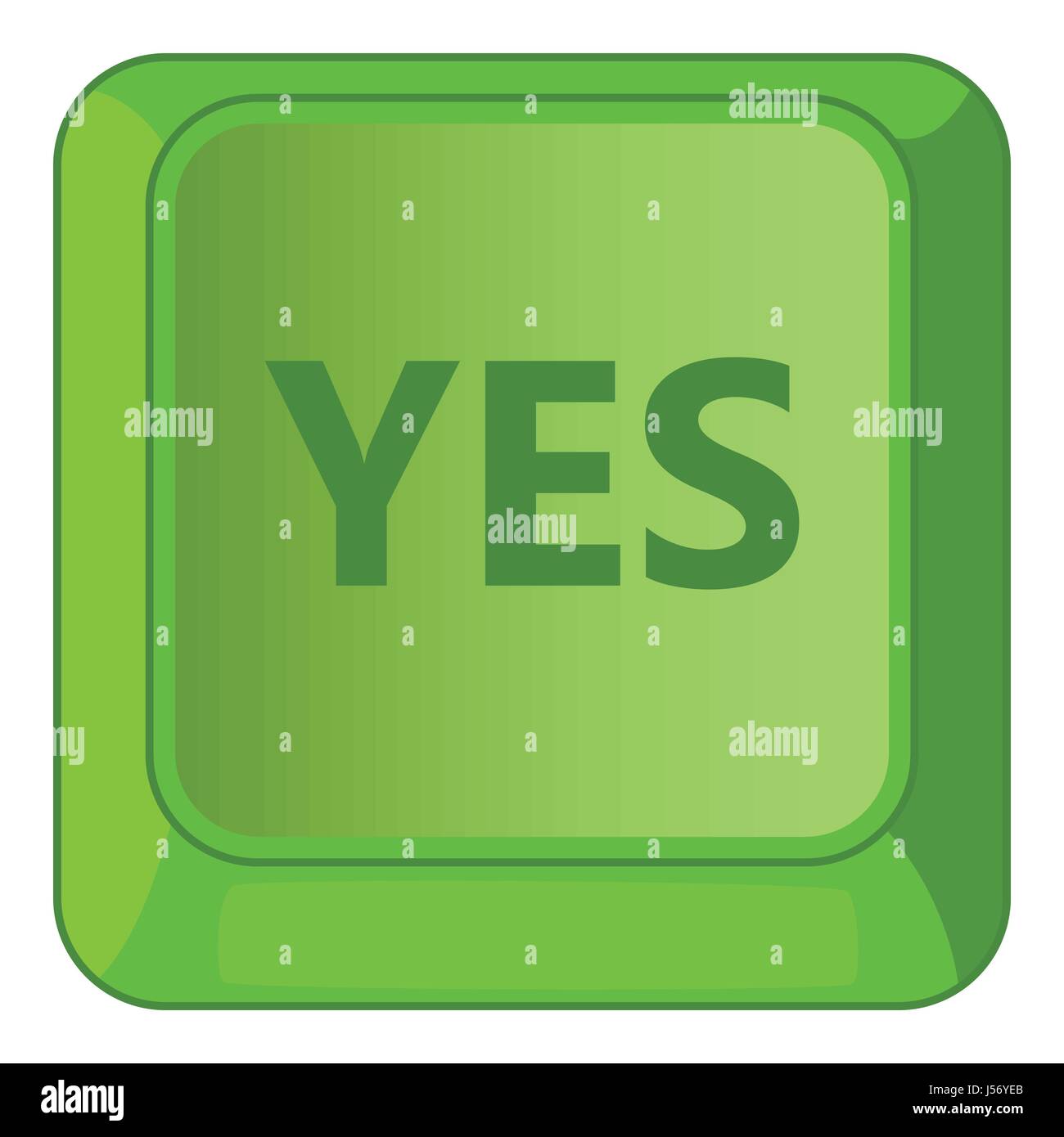 Yes green button icon, cartoon style Stock Vector Image & Art - Alamy