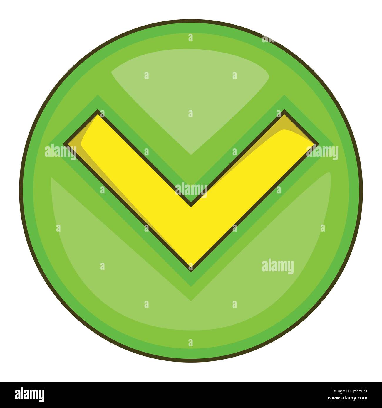 Green tick, check mark icon, cartoon style Stock Vector Image & Art - Alamy