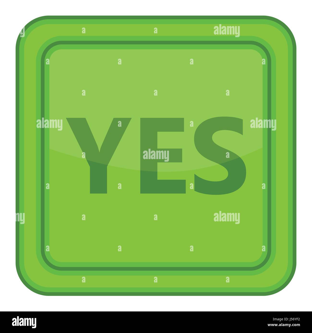 Yes green square label icon, cartoon style Stock Vector Image & Art - Alamy