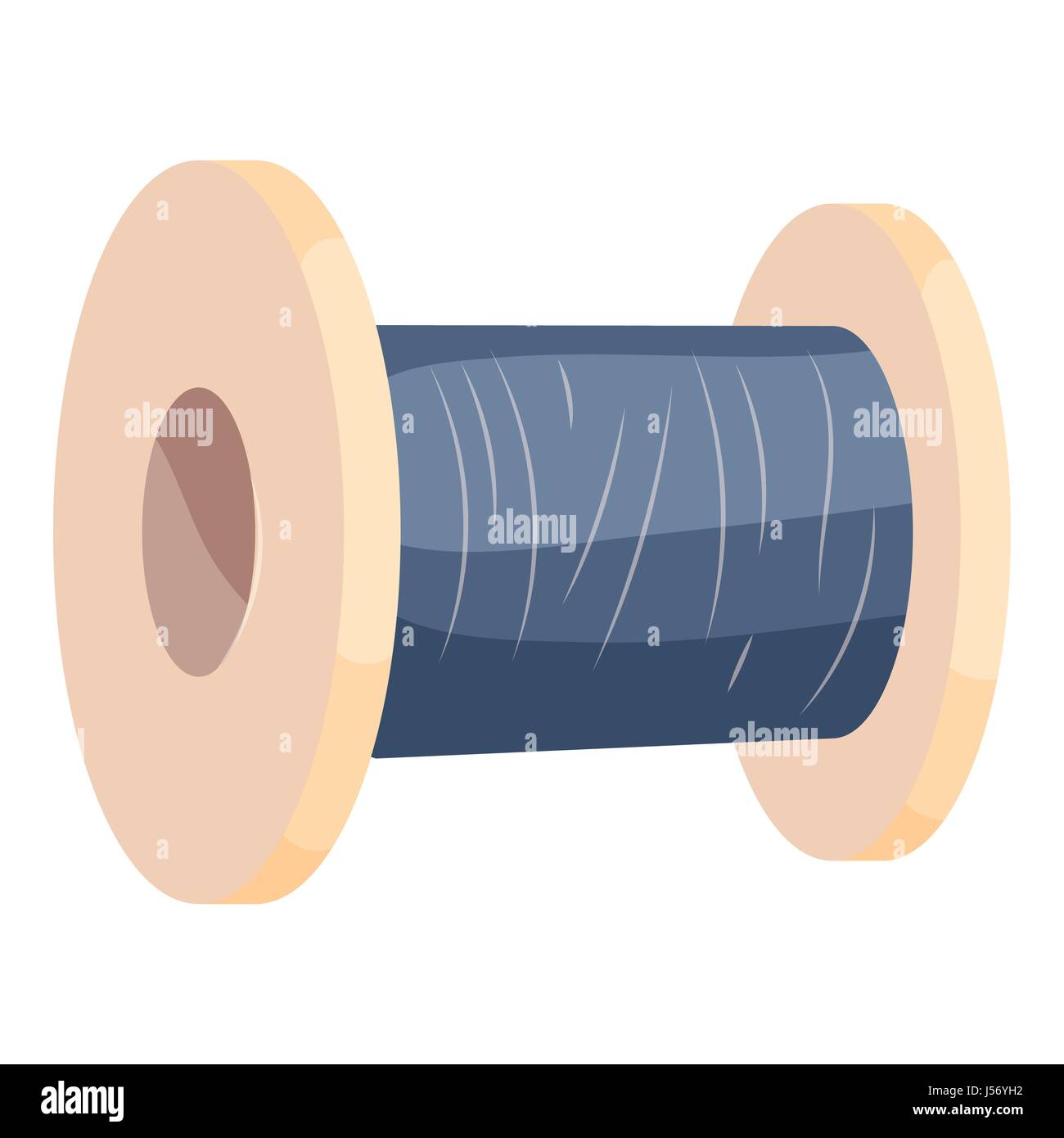 Wooden coil with blue threads icon, cartoon style Stock Vector Image ...