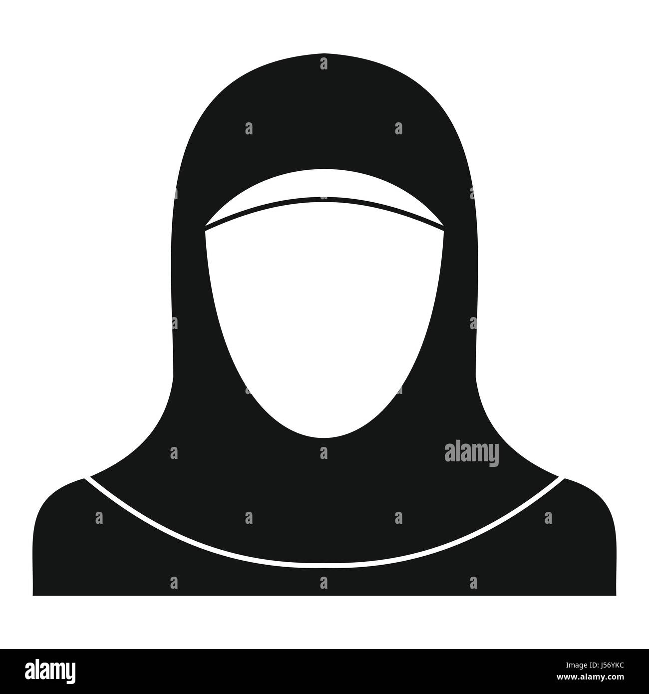 Muslim women wearing hijab icon, simple style Stock Vector Image & Art ...