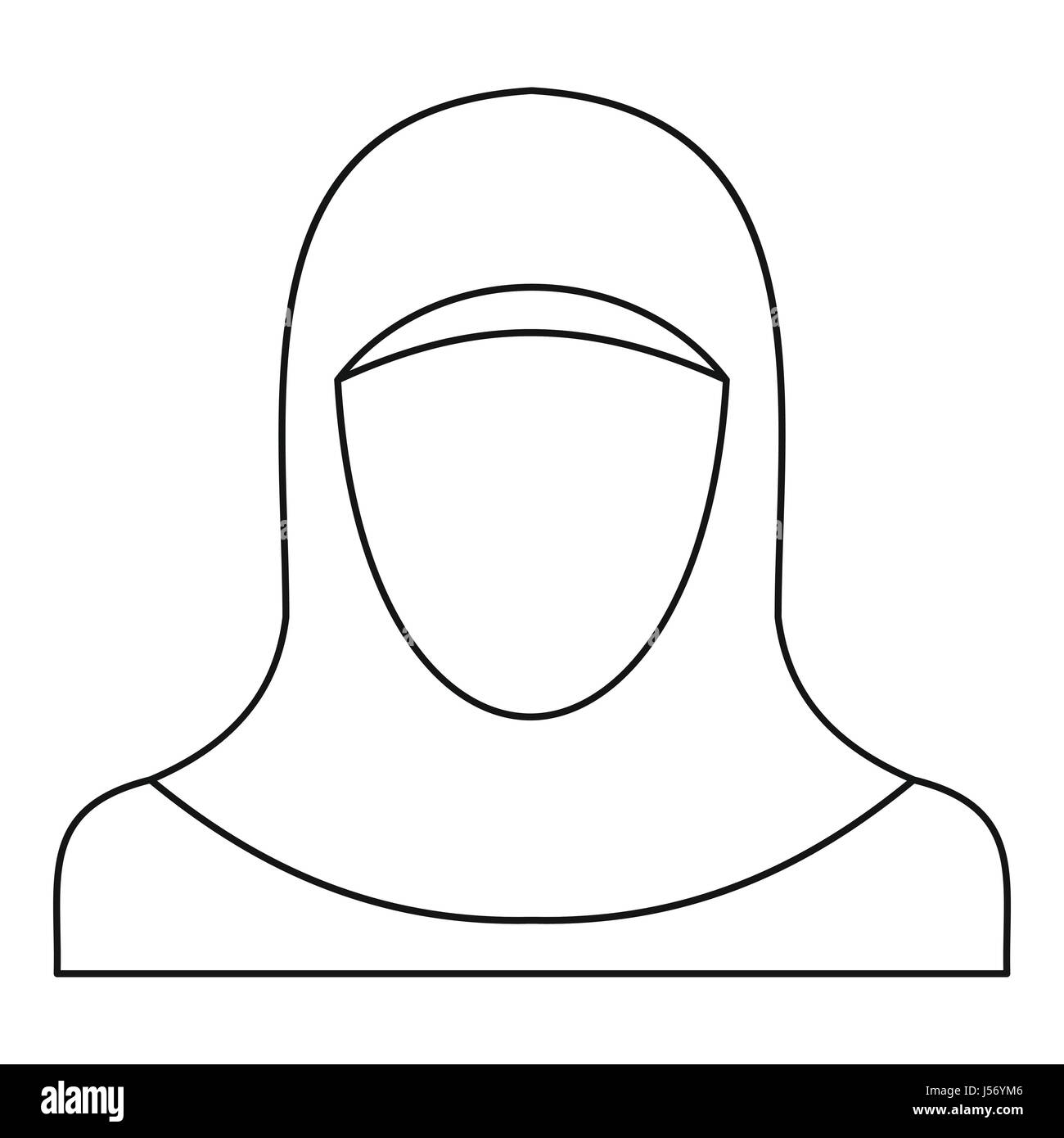 Muslim woman icon, outline style Stock Vector Image & Art - Alamy