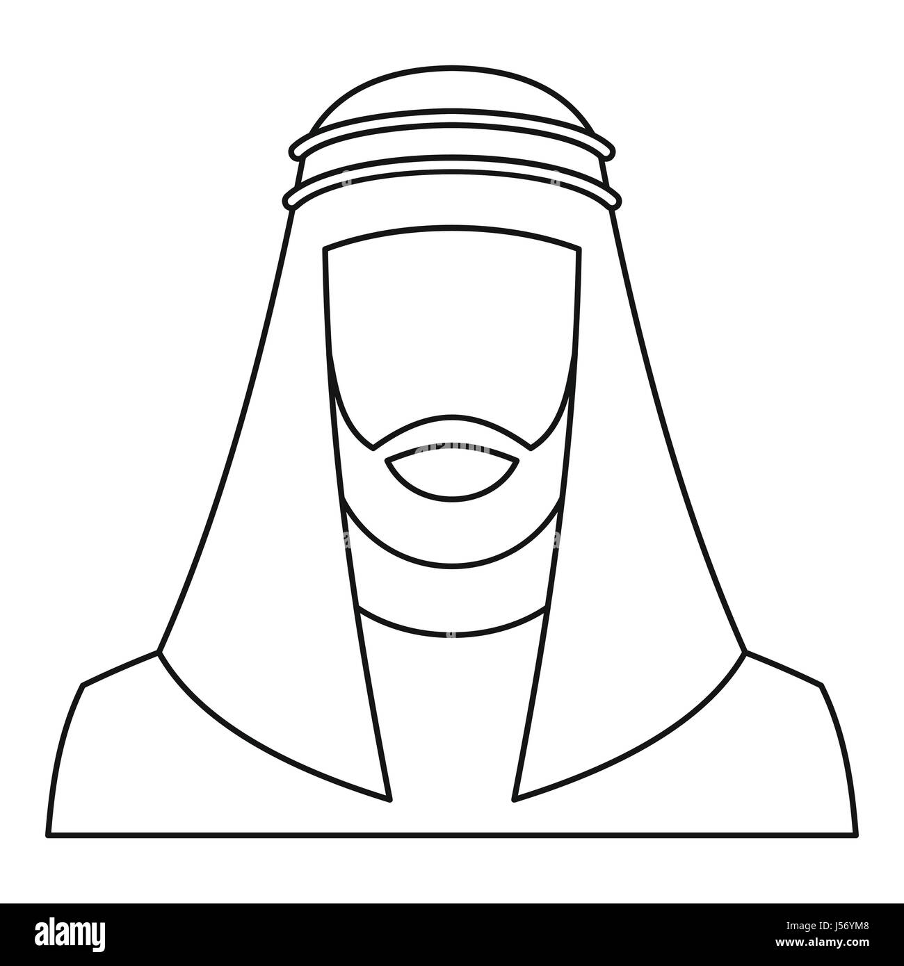 Arabic man icon, outline style Stock Vector Image & Art - Alamy