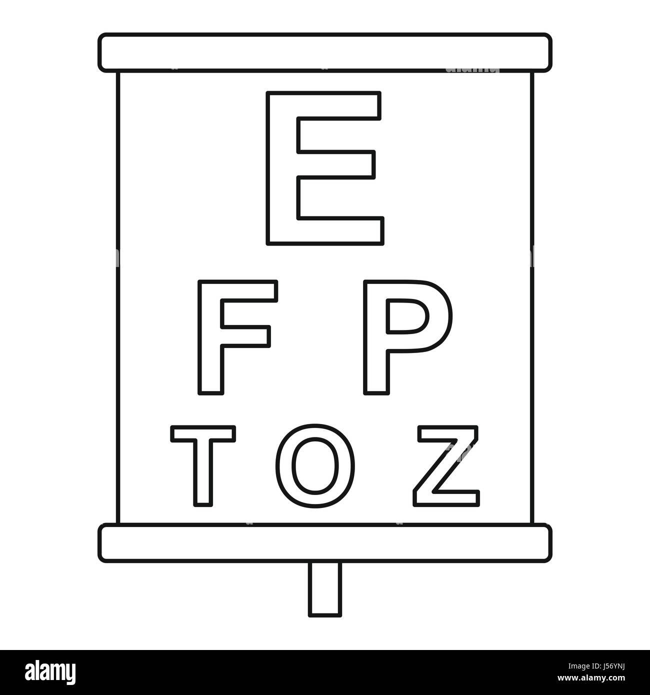 Eyesight concept test chart letters Cut Out Stock Images & Pictures - Alamy