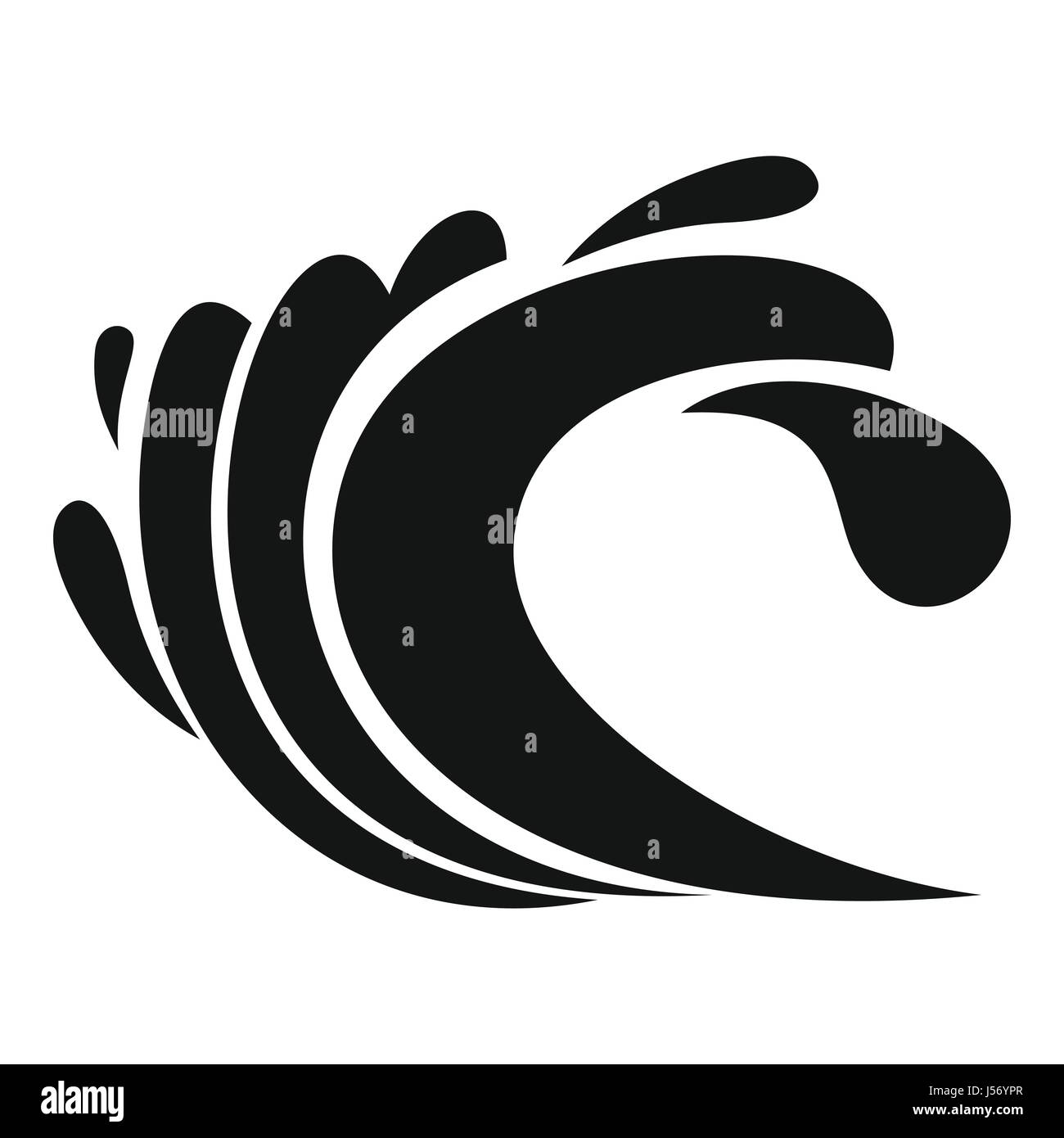 Wave icon, simple style Stock Vector Image & Art - Alamy