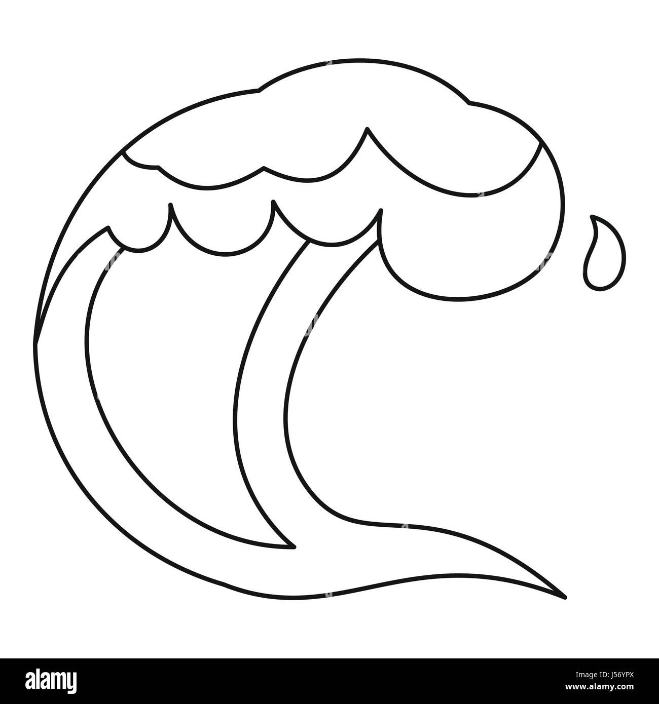 Surf wave icon, outline style Stock Vector Image & Art - Alamy