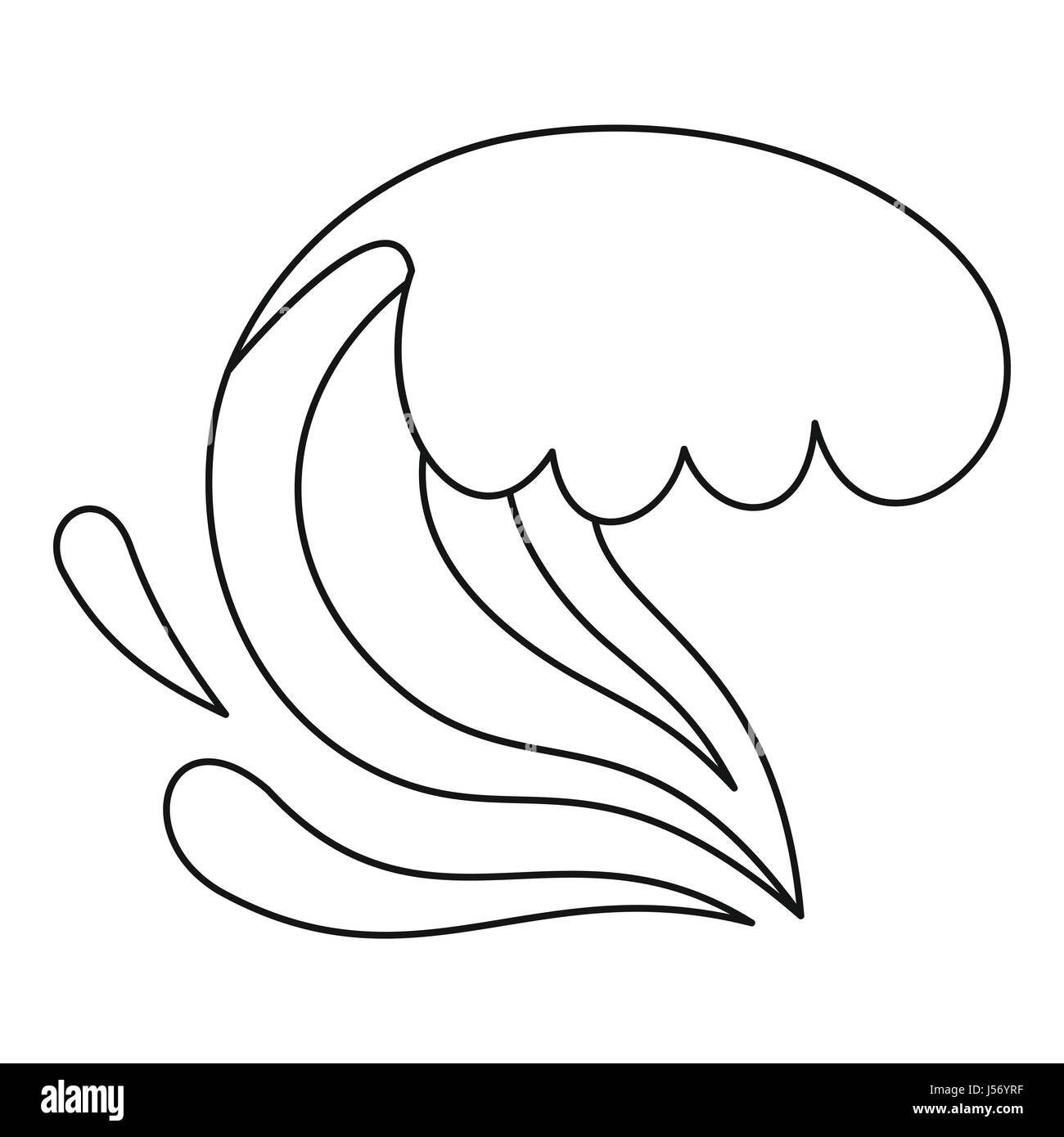 Wave icon, outline style Stock Vector Image & Art - Alamy