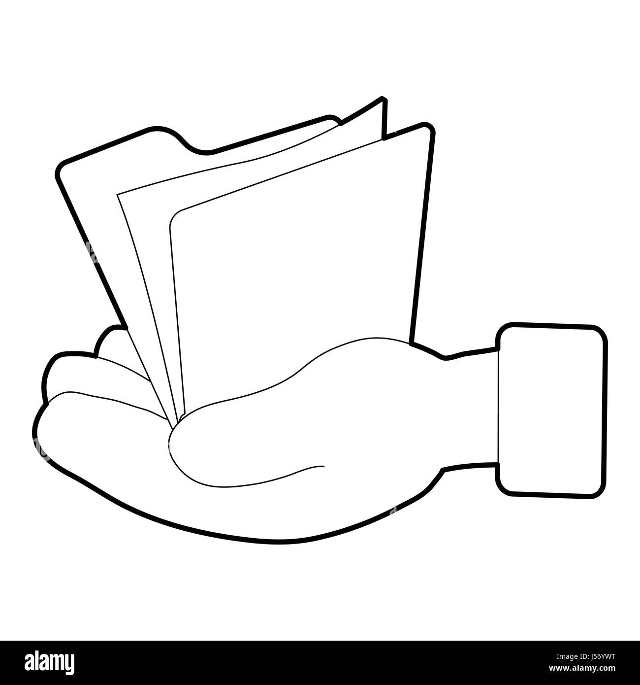 Hand holding file folder icon, isometric 3d style Stock Vector Image ...