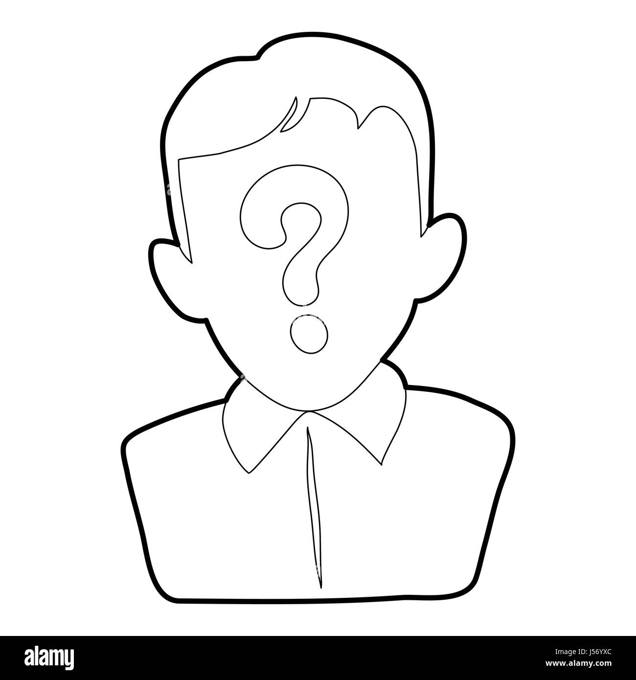 Man question icon, outline style Stock Vector Image & Art - Alamy