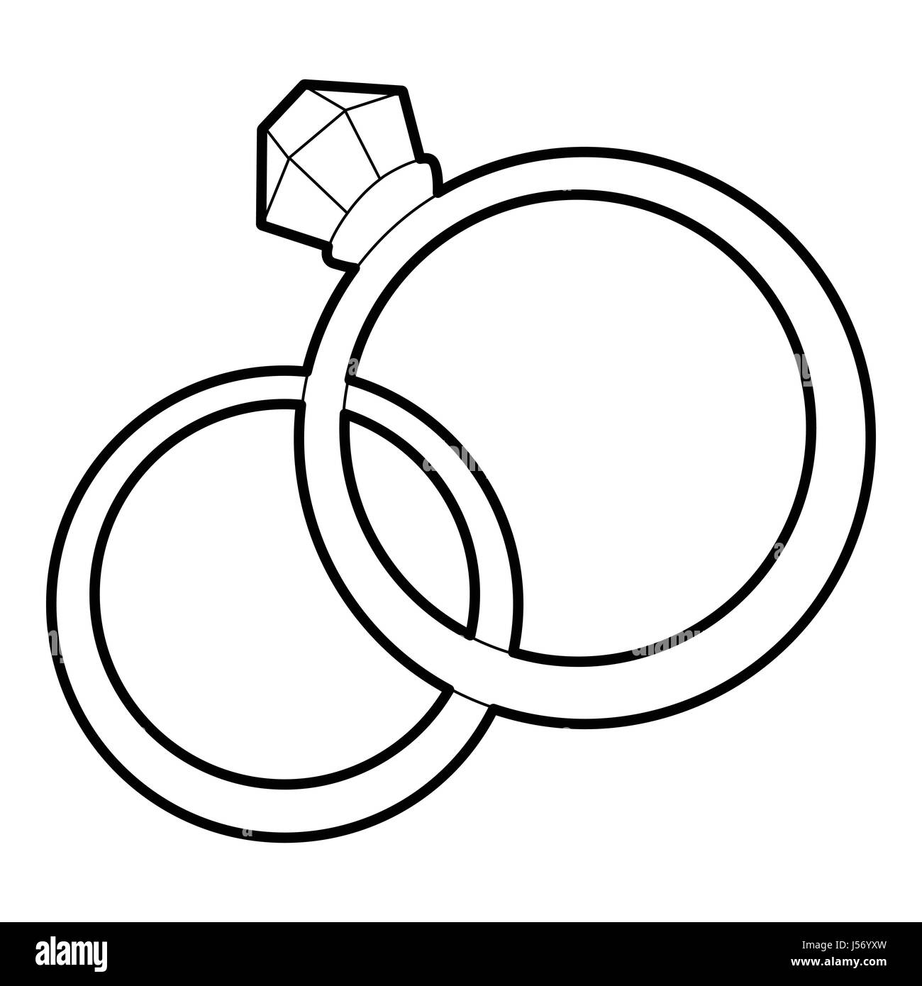 Wedding rings icon, outline style Stock Vector Image & Art - Alamy