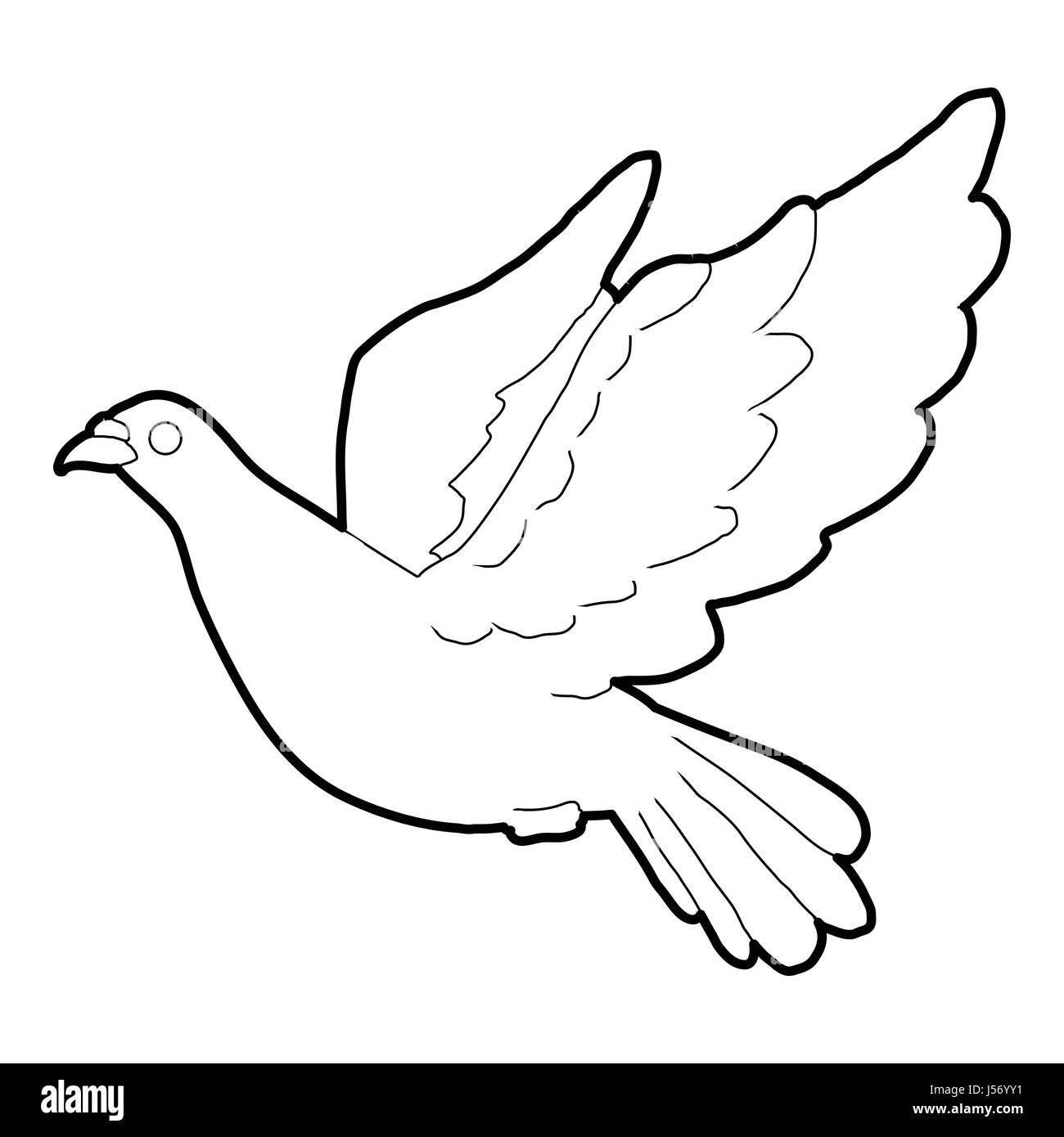 Dove icon, outline style Stock Vector Image & Art - Alamy