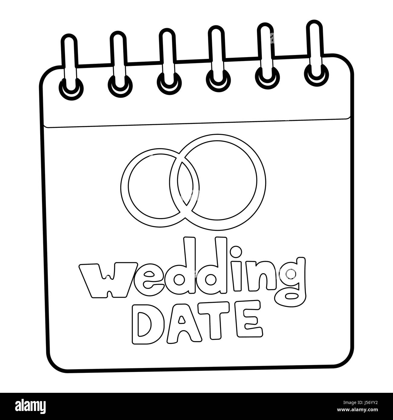 Wedding date icon, outline style Stock Vector Image & Art - Alamy