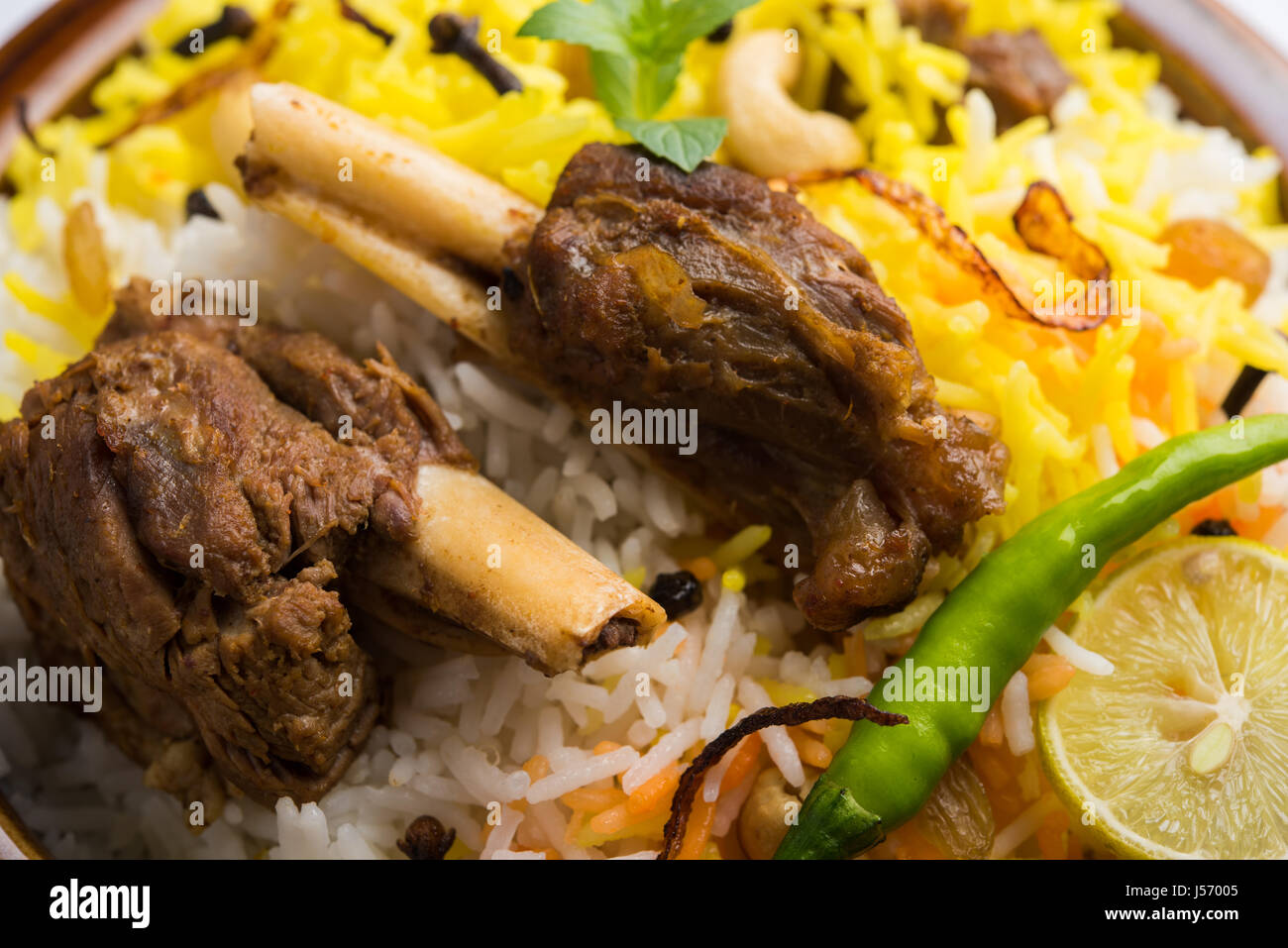 kashmiri Mutton Gosht Biryani / Lamb Biryani / Mutton Biryani served ...