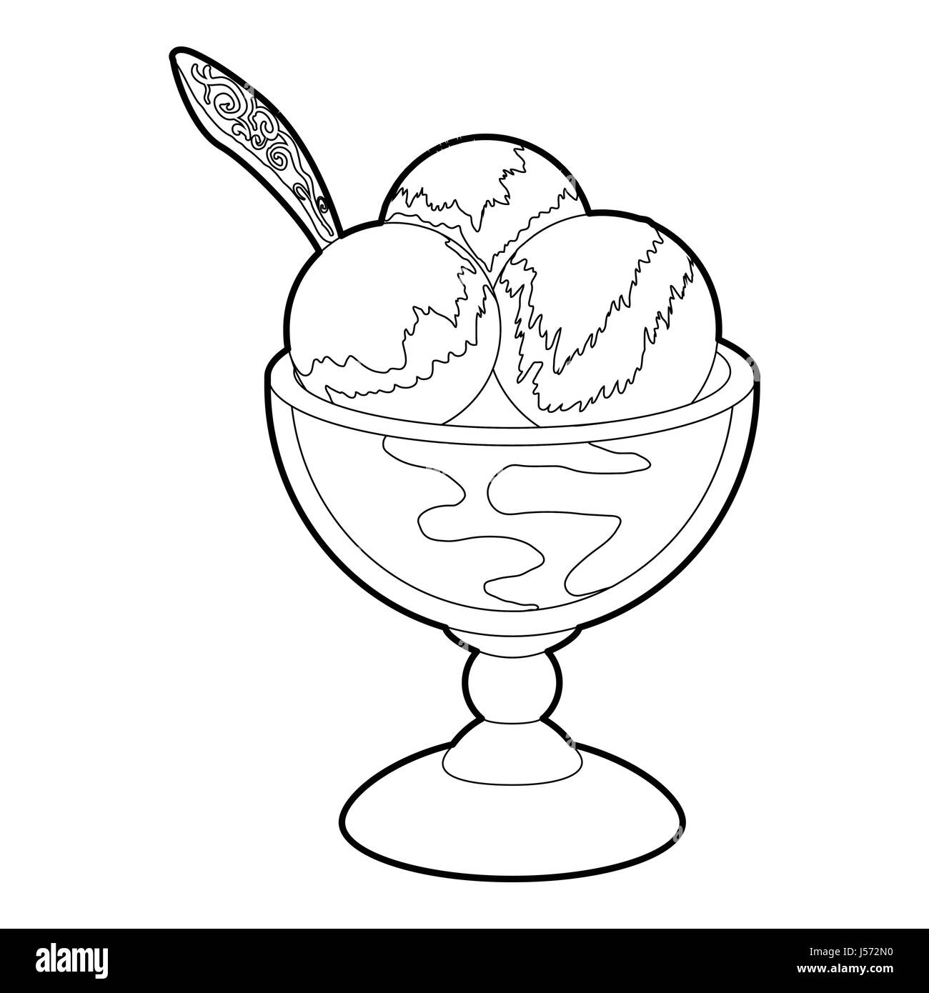 Ice cream icon, outline style Stock Vector Image & Art - Alamy
