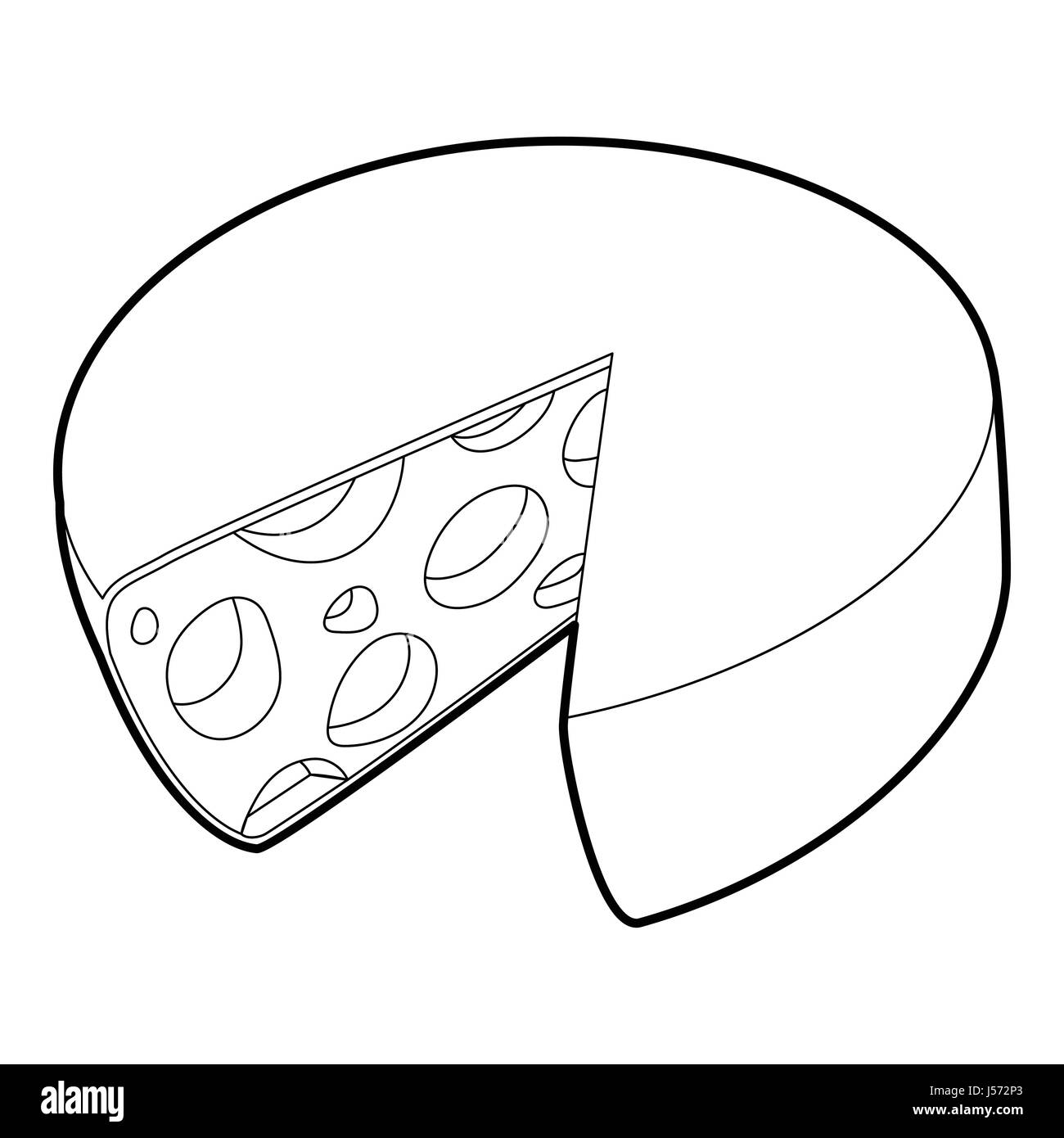 Dairy round cheese icon Black and White Stock Photos & Images - Alamy