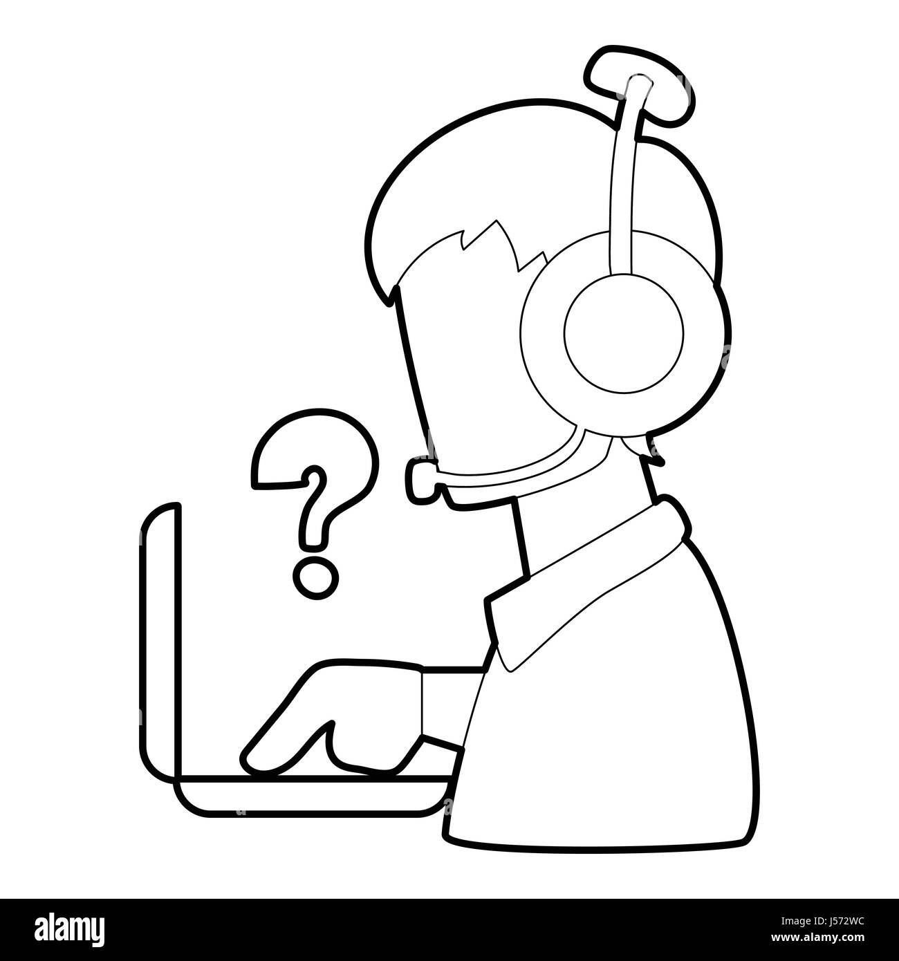 Man operator icon, outline style Stock Vector Image & Art - Alamy