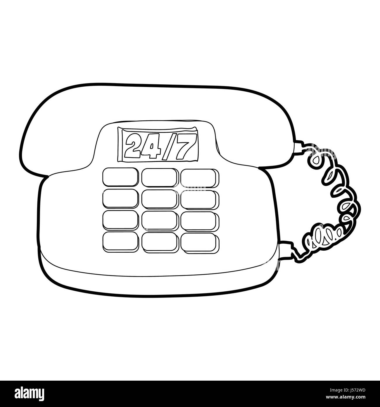 Phone icon, outline style Stock Vector Image & Art - Alamy