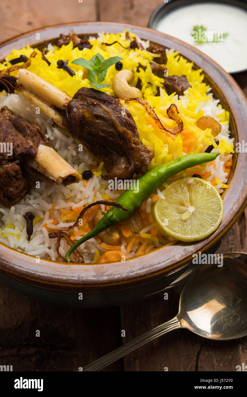 kashmiri Mutton Gosht Biryani / Lamb Biryani / Mutton Biryani served ...