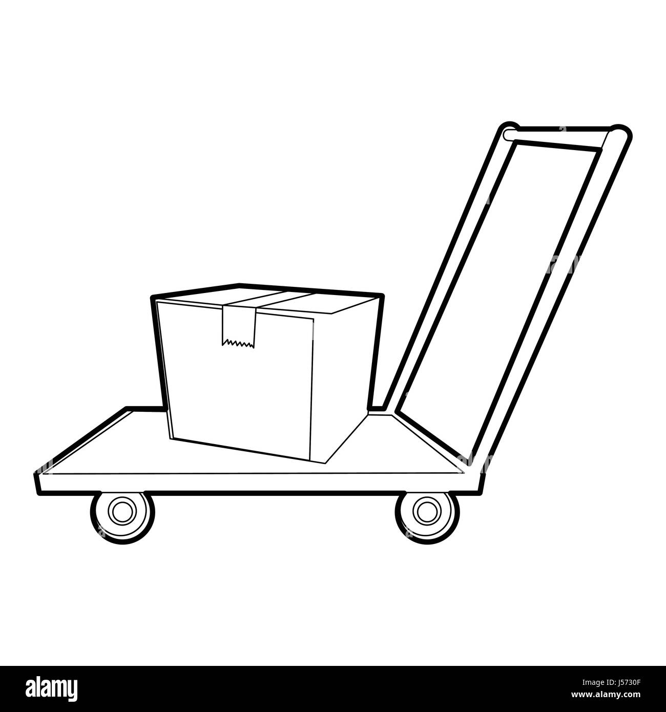 Warehouse trolley icon, outline style Stock Vector Image & Art - Alamy
