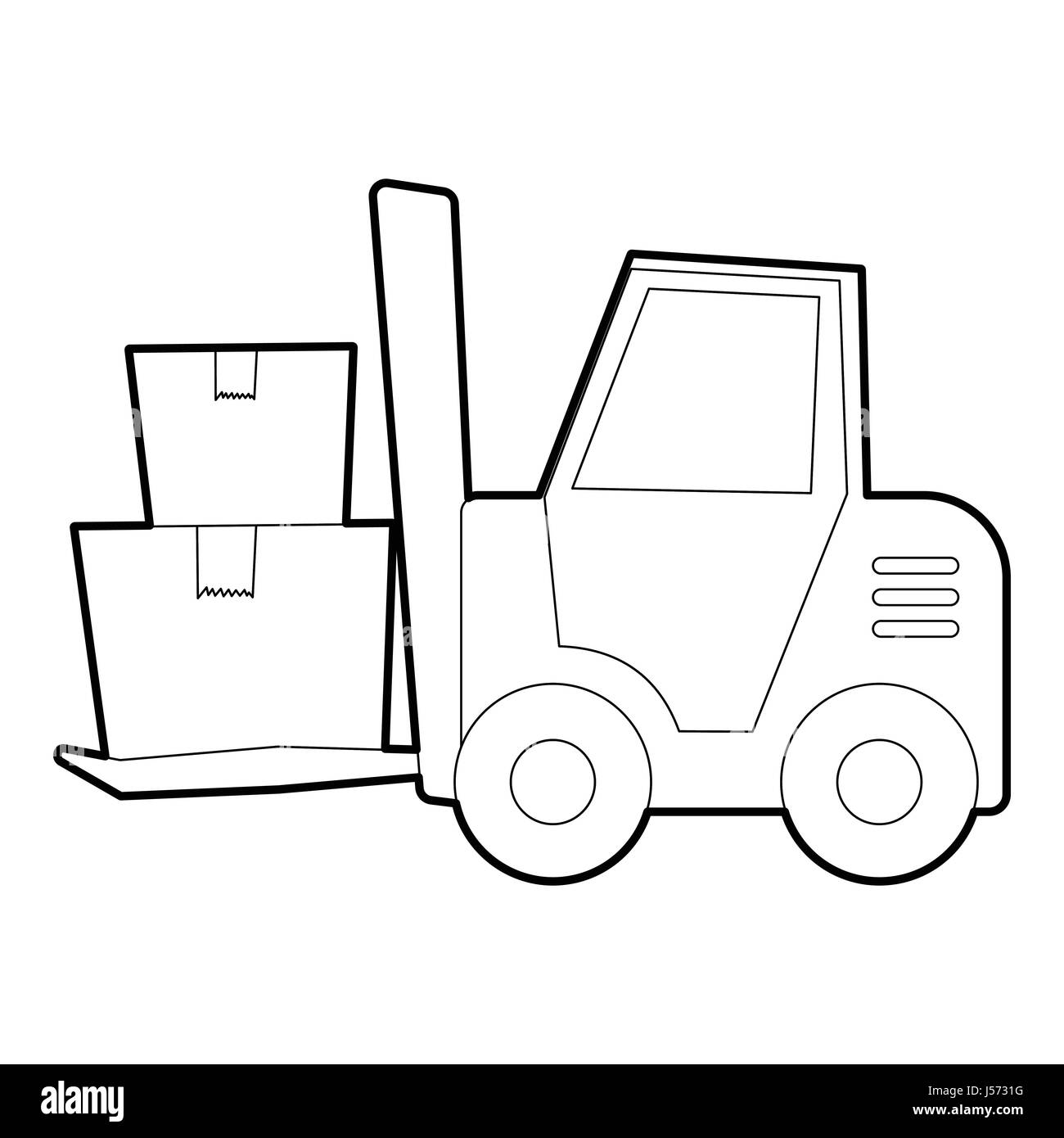 Forklift icon, outline style Stock Vector Image & Art - Alamy