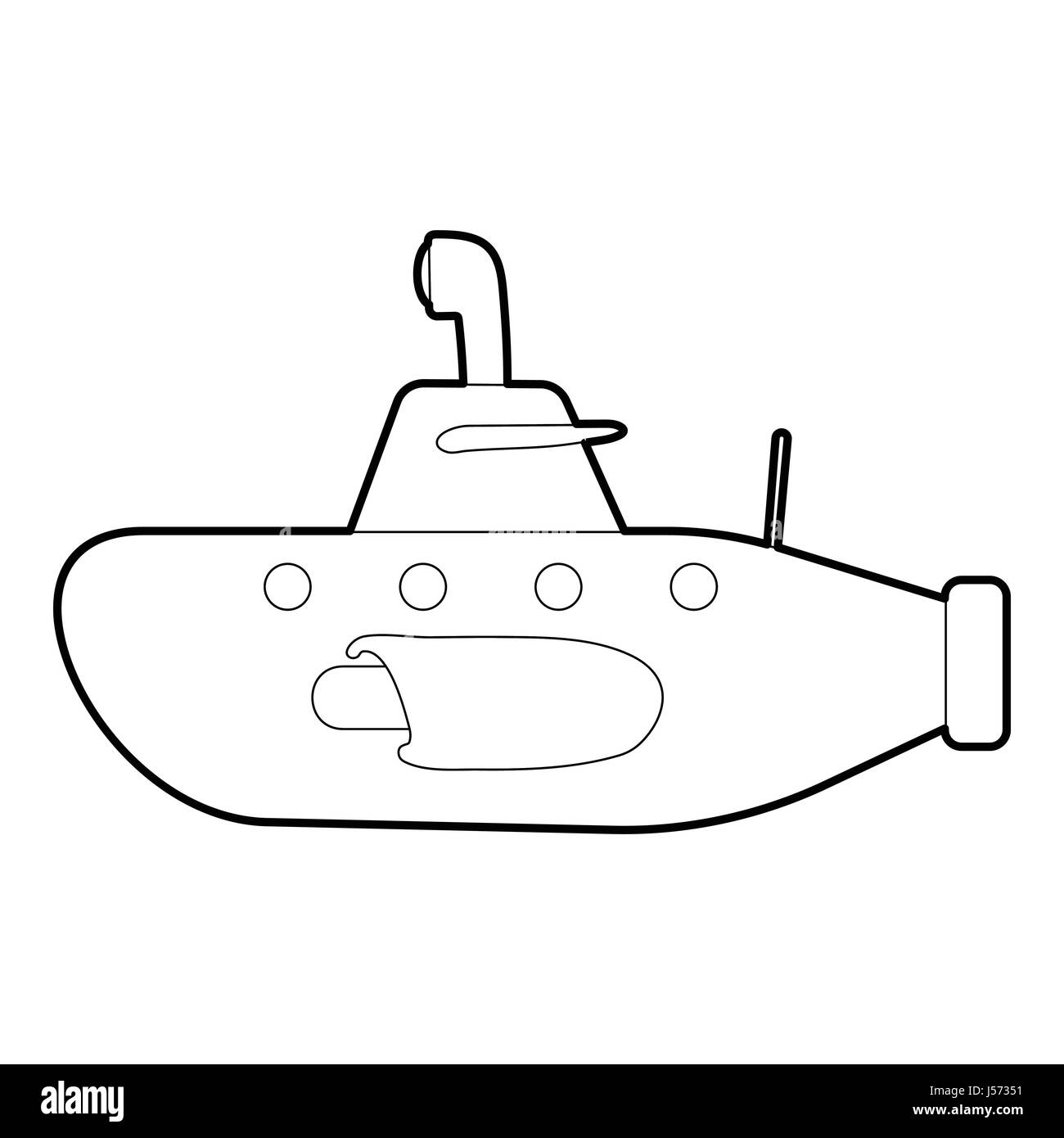 Submarine icon, outline style Stock Vector Image & Art - Alamy