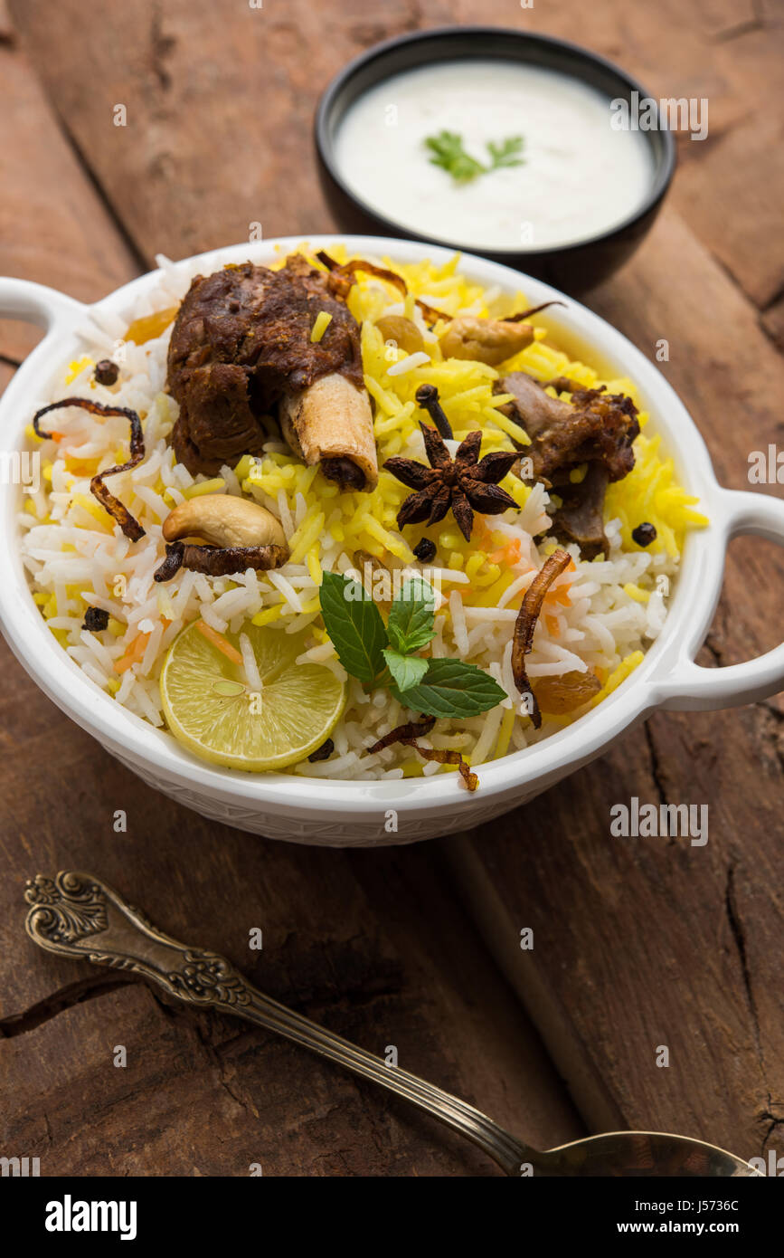 Kashmiri mutton gosht biryani hi-res stock photography and images - Alamy