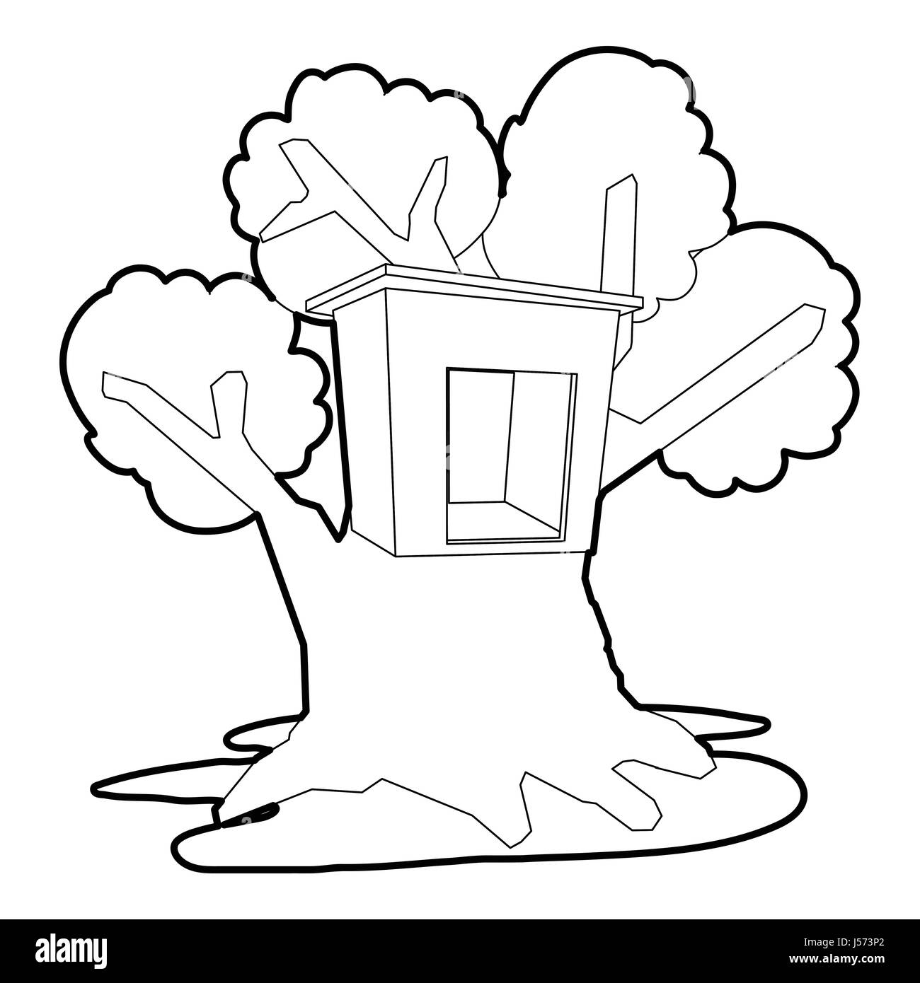 Tree house icon, outline style Stock Vector Image & Art - Alamy