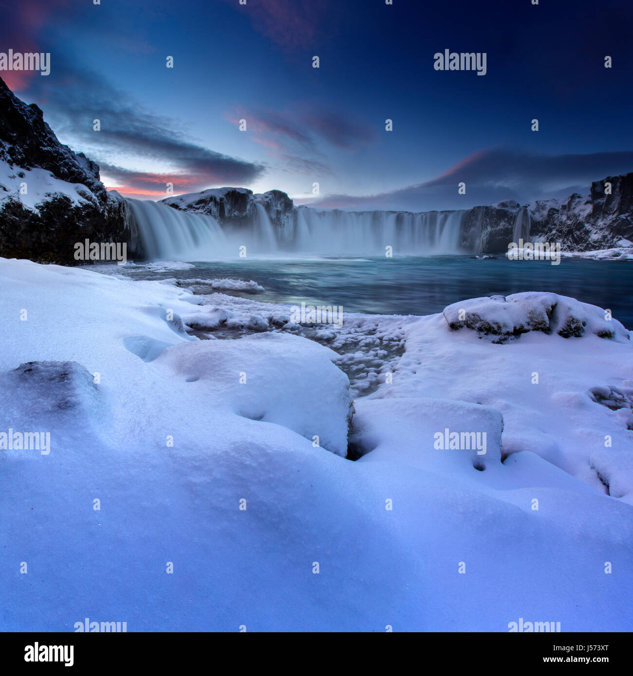 Goðafoss waterfall (waterfall of the gods) in north Iceland Stock Photo ...