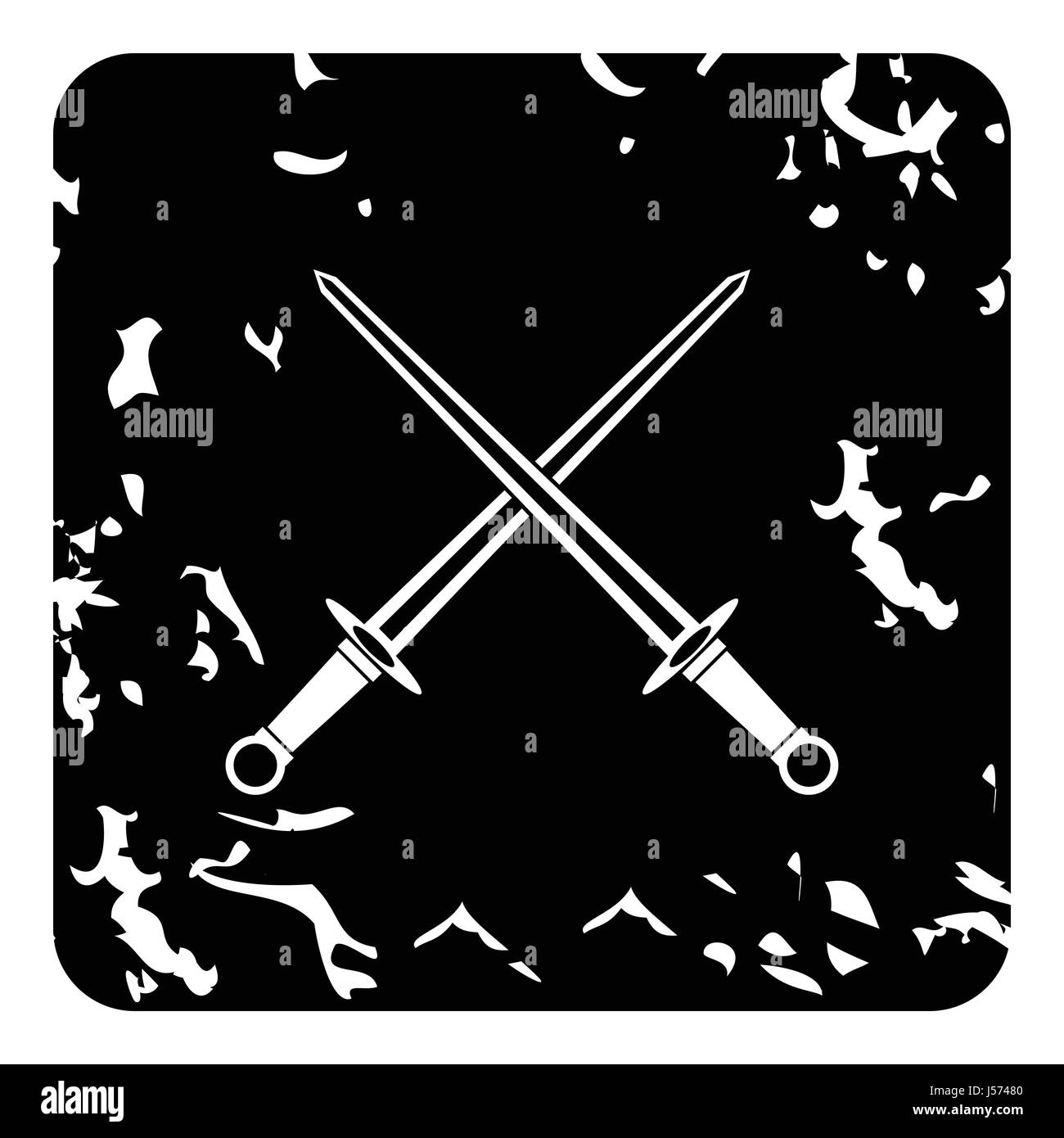 Two combat sword icon, grunge style Stock Vector Image & Art - Alamy