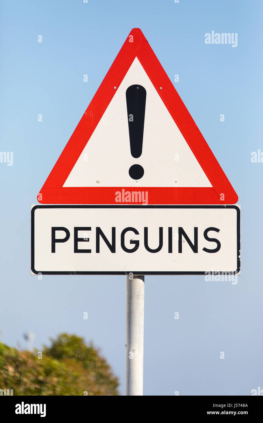 Penguins warning sign hi-res stock photography and images - Alamy