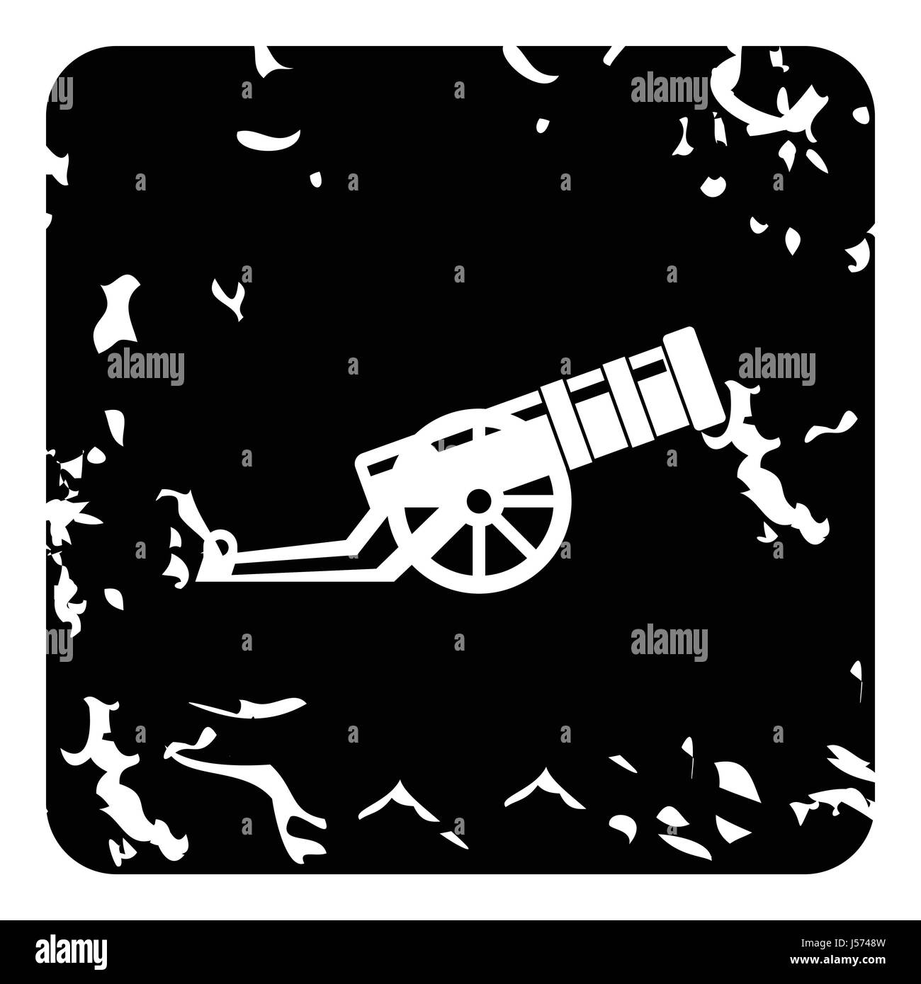 Medieval military throwing gun icon, grunge style Stock Vector Image ...