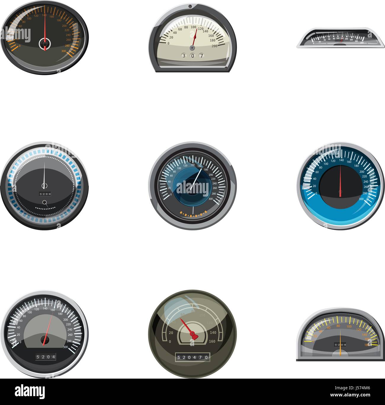 Engine speedometer icons set, cartoon style Stock Vector Image & Art ...