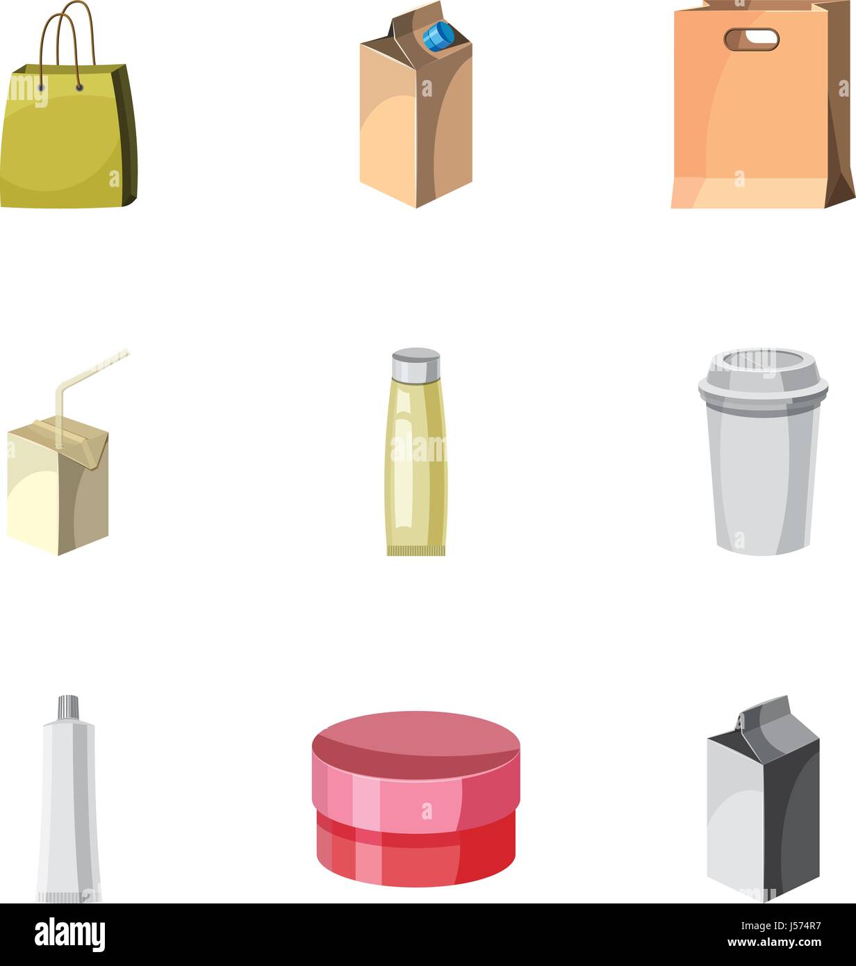 Packaging icons set, cartoon style Stock Vector Image & Art - Alamy
