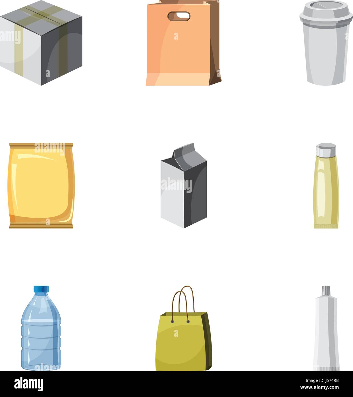 Packing icons set, cartoon style Stock Vector Image & Art - Alamy