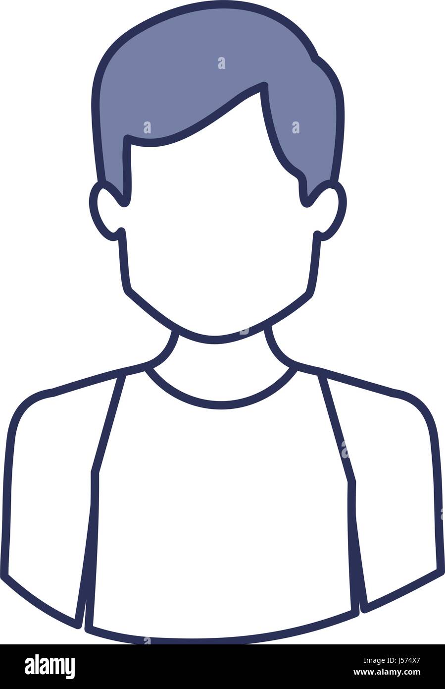 blue contour of half body of faceless male dancer Stock Vector Image ...
