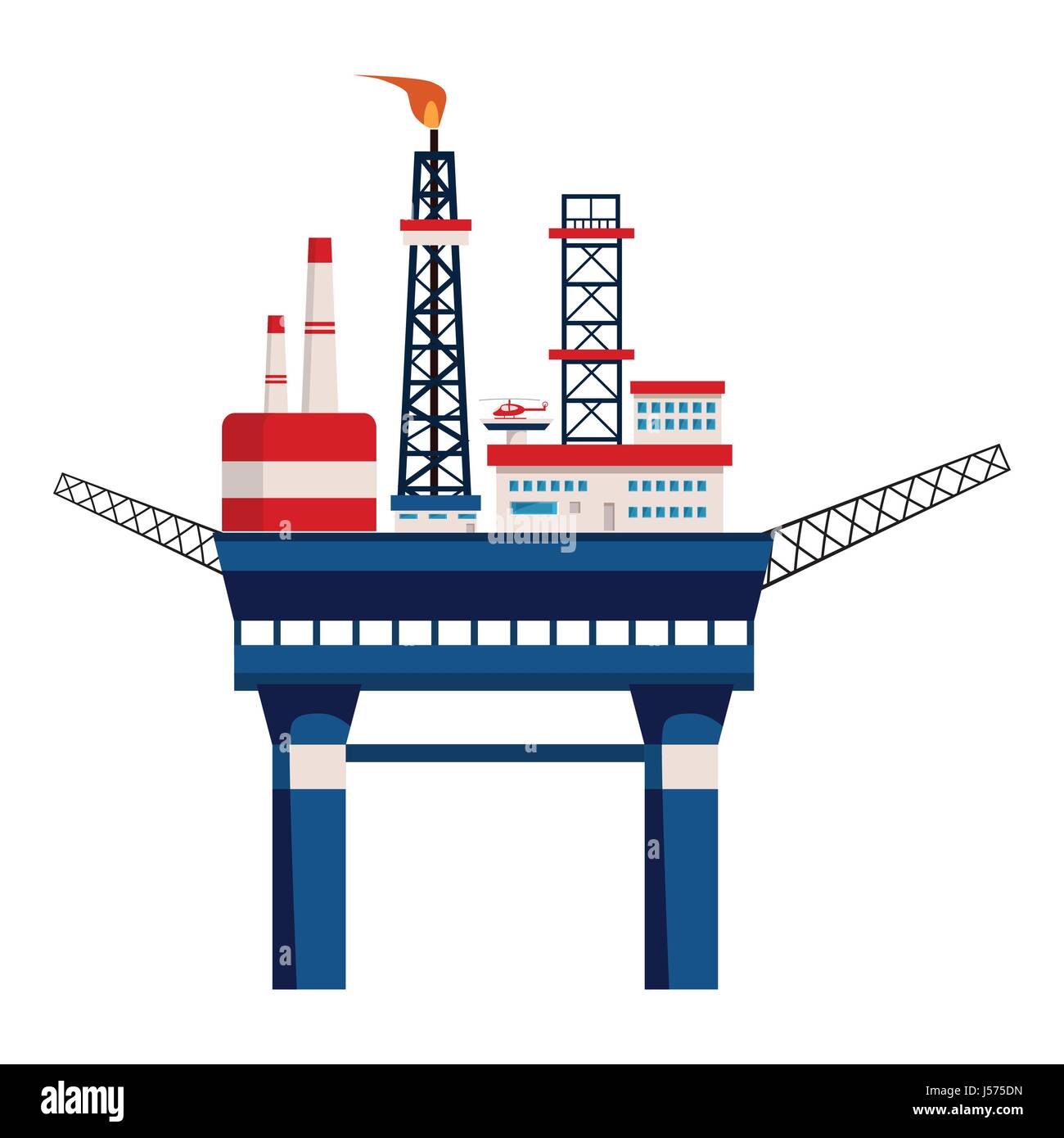 Offshore Oil Rig Cartoon
