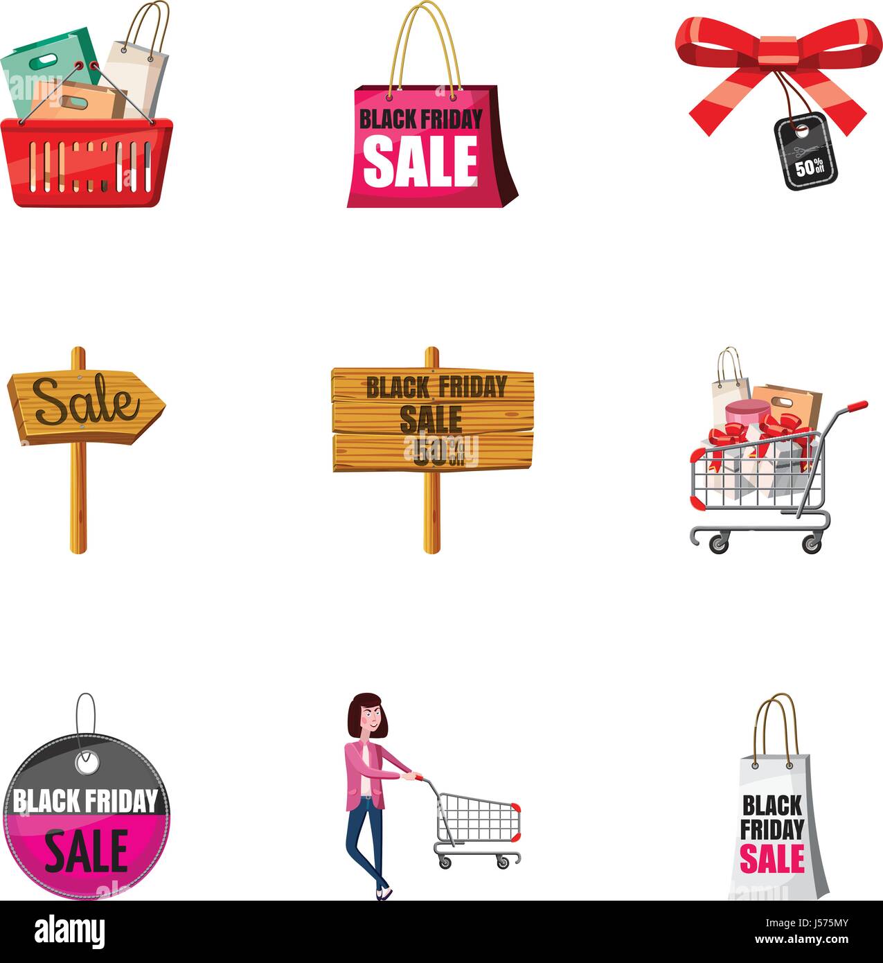Big sale icons set, cartoon style Stock Vector Image & Art - Alamy
