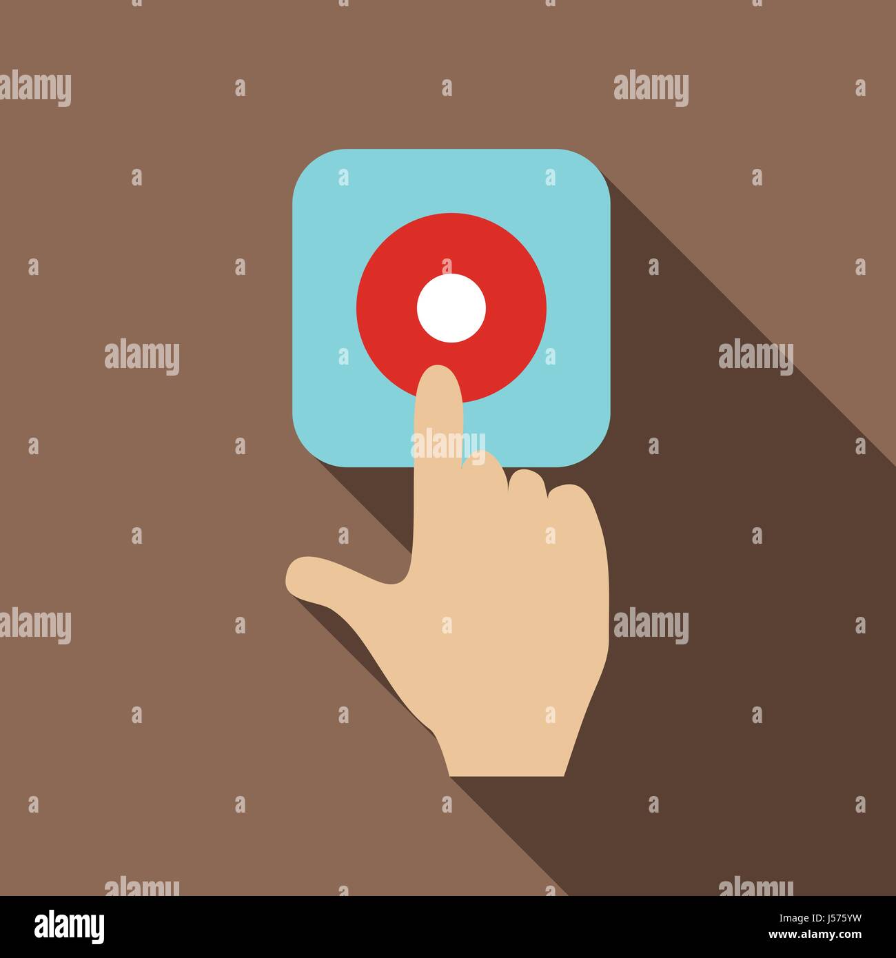 Alarm button icon, flat style Stock Vector Image & Art - Alamy